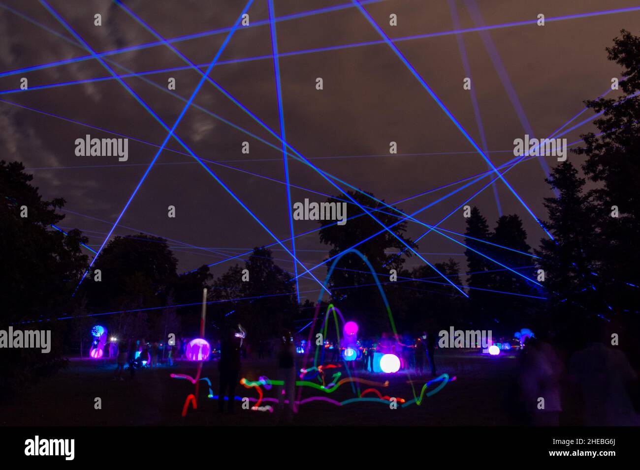 Night light show in Vrana Park, Sofia, Bulgaria Stock Photo - Alamy