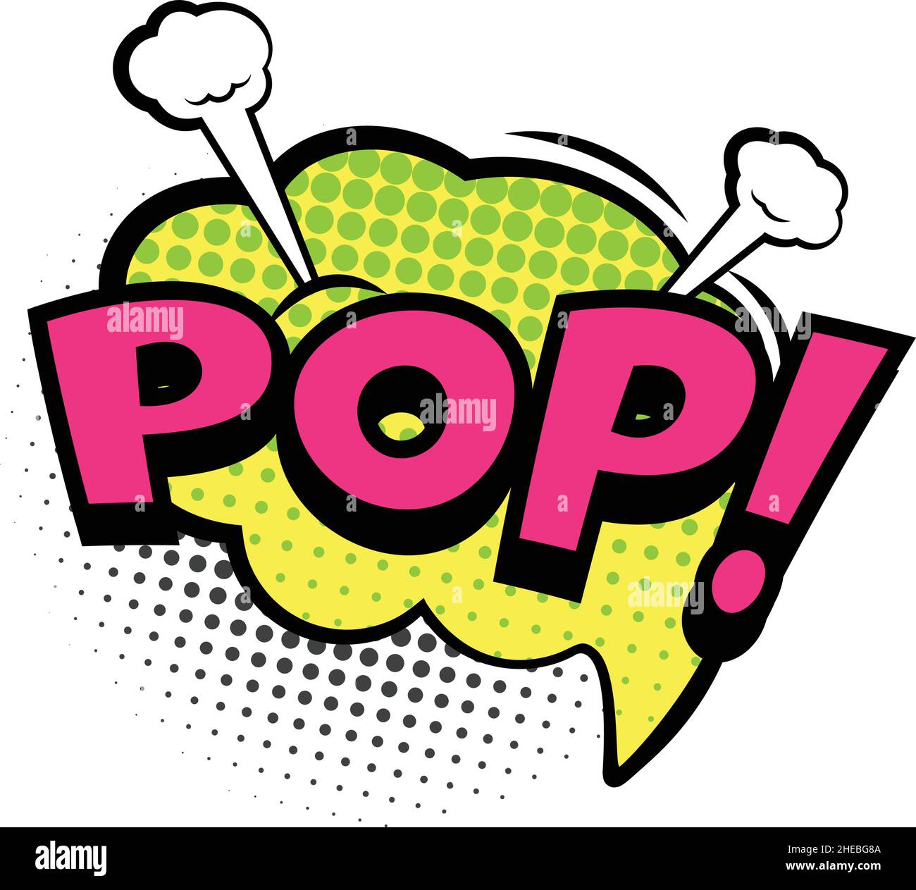 Pop sound in bubble for comic book, pop art dotted. Vector sound bubble ...