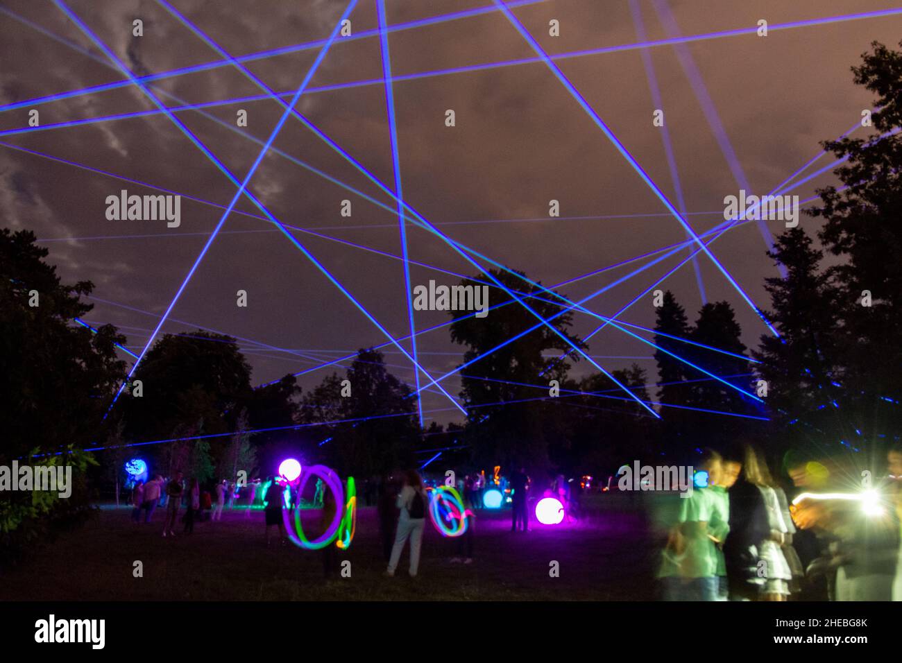 Night light show in Vrana Park, Sofia, Bulgaria Stock Photo - Alamy