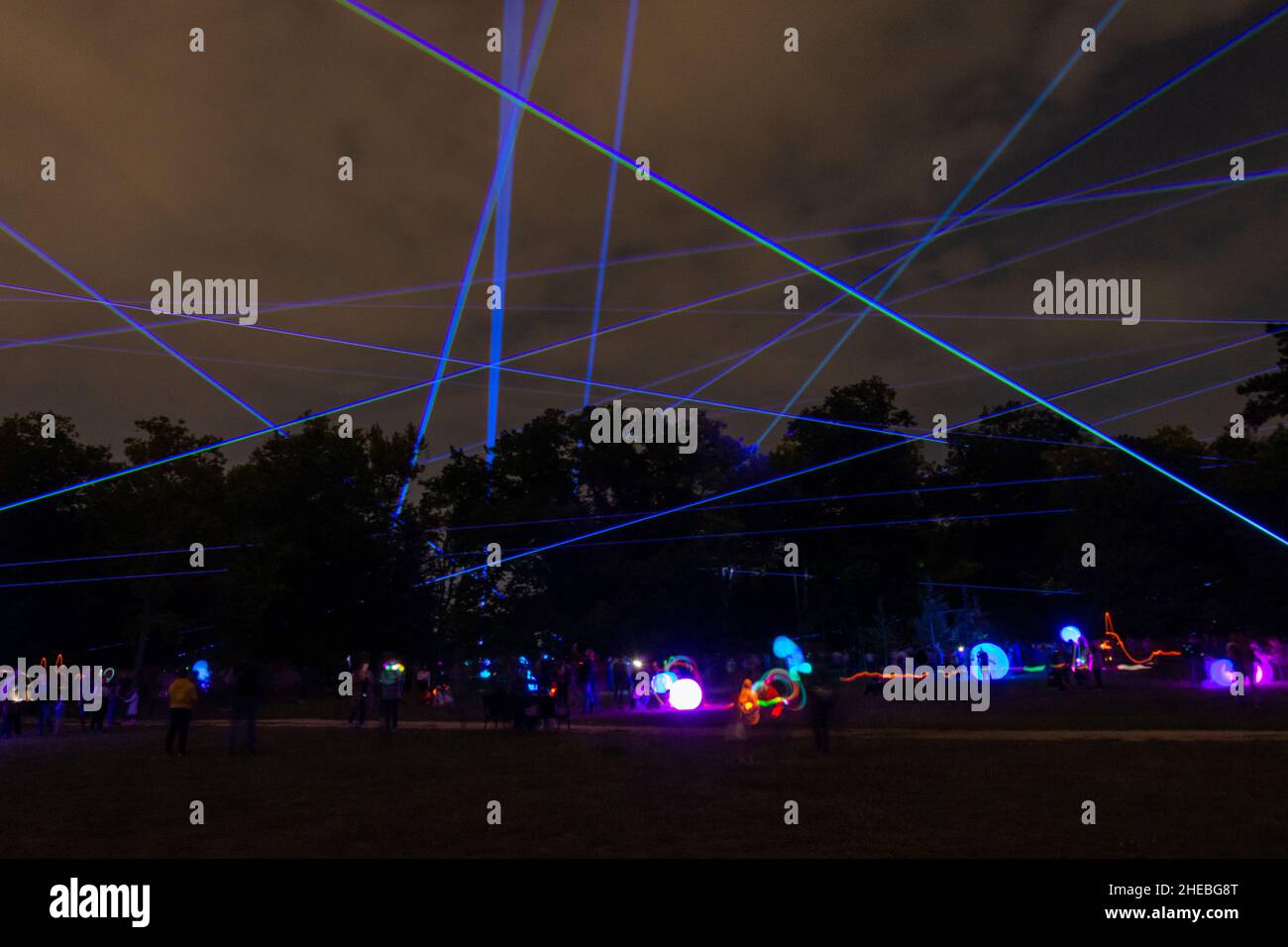 Night light show in Vrana Park, Sofia, Bulgaria Stock Photo - Alamy