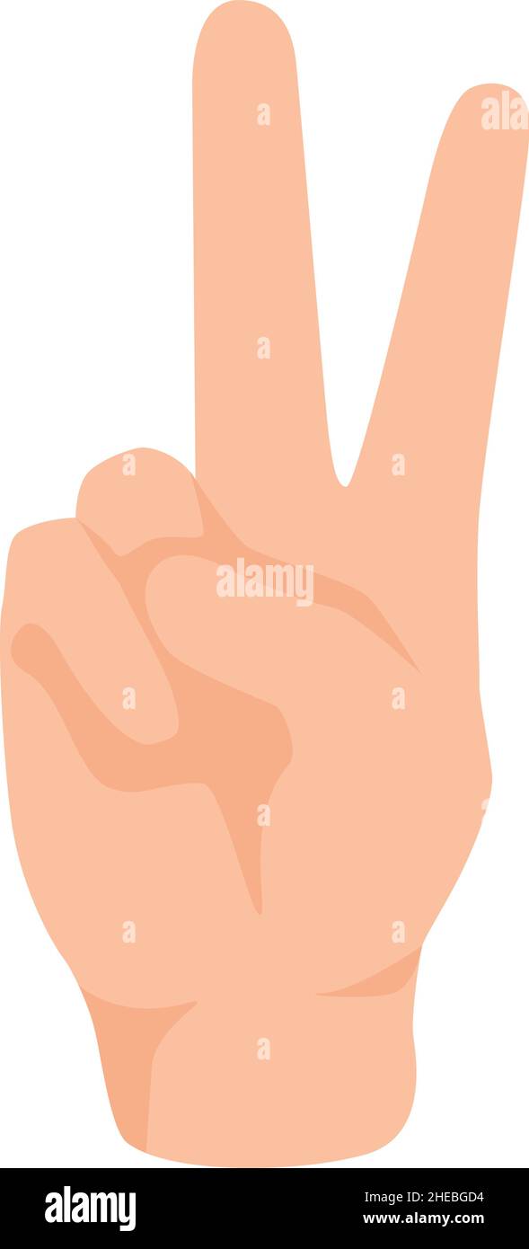 Two finger or symbol peace isolated on white. Vector hand two finger ...