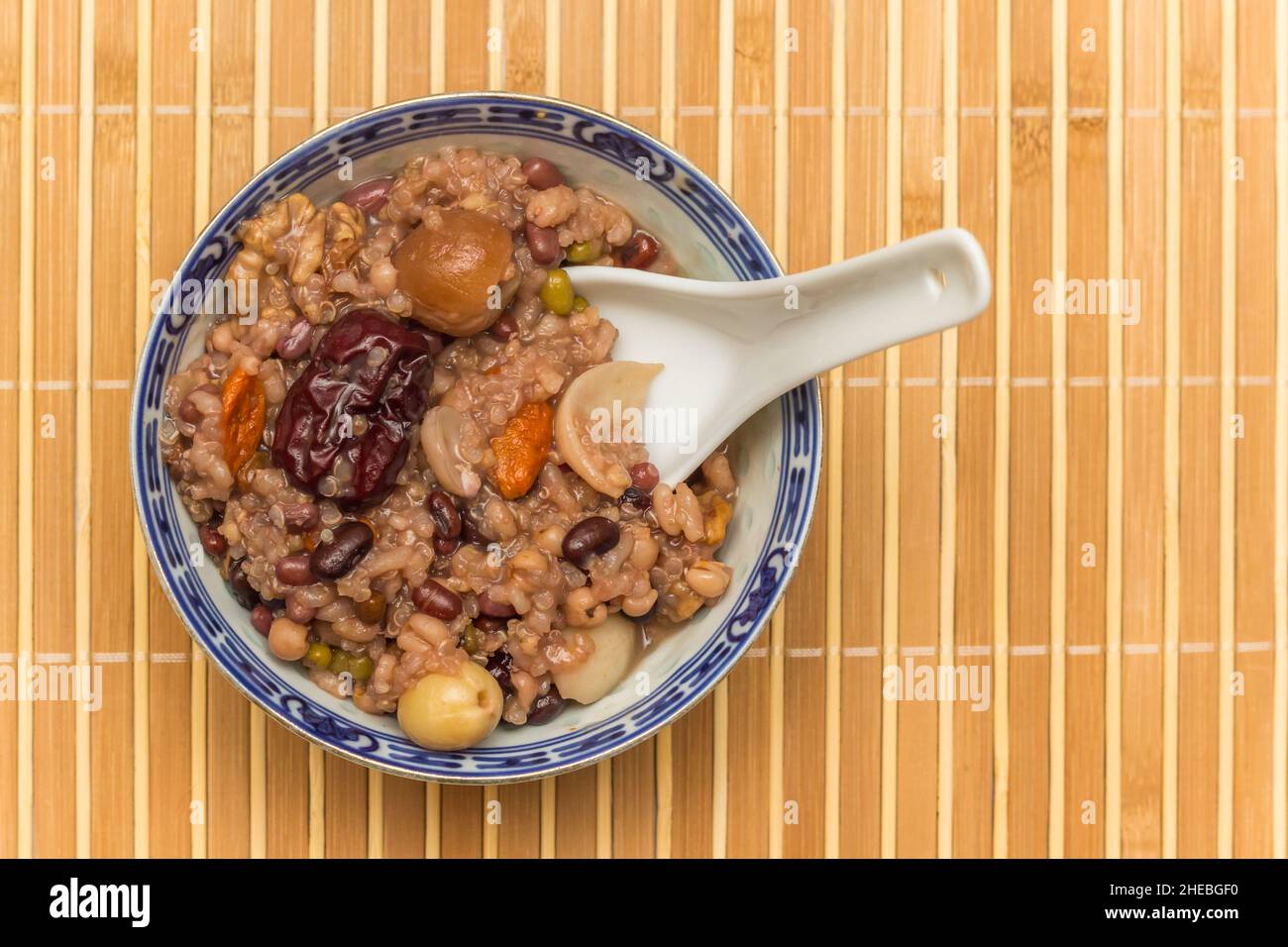 Bowl of traditional chinese laba zhou porridge for celebration of new ...