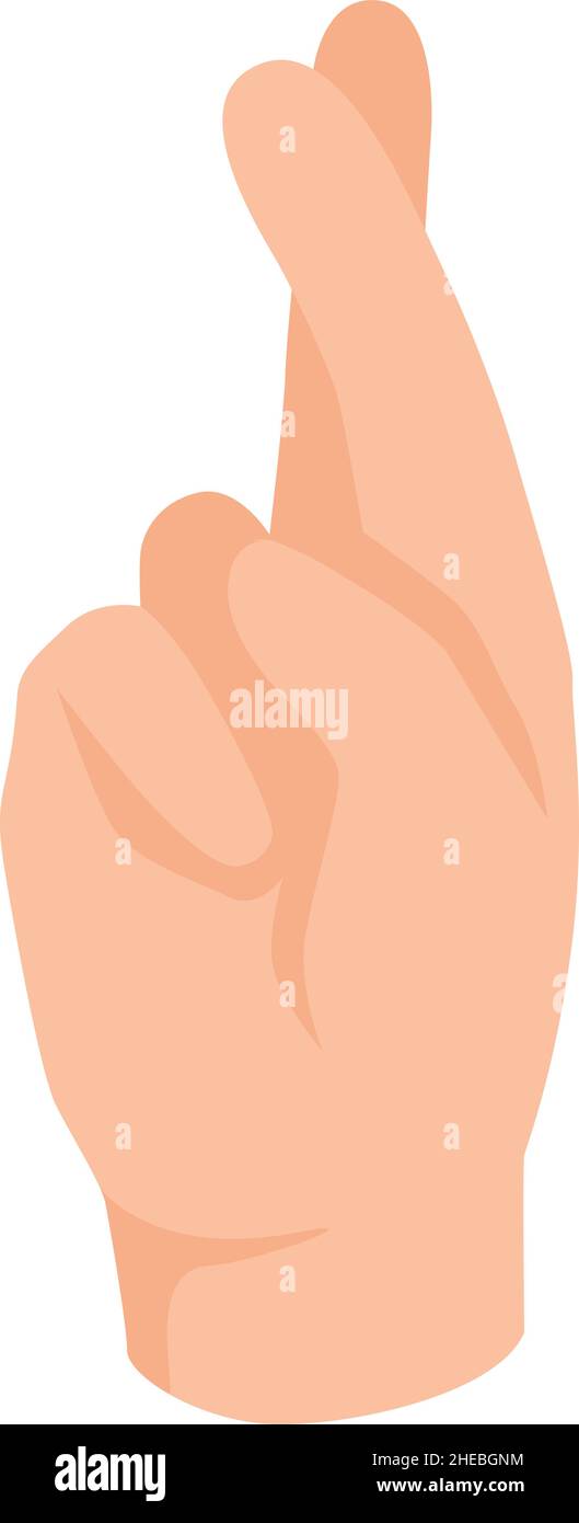 Cross fingers hand gesture, human arm isolated. Vector gesture arm ...