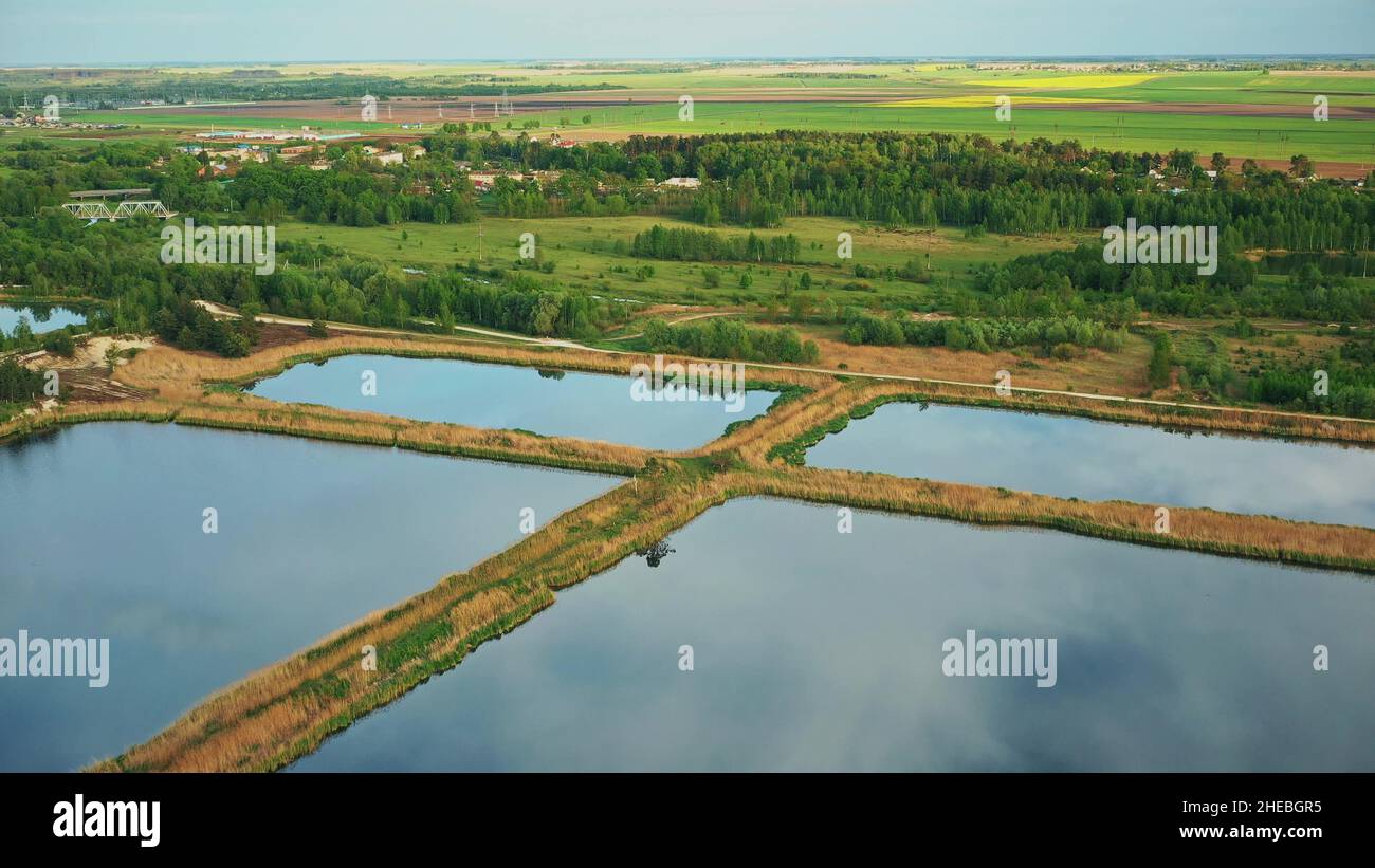 Aerial View Retention Basins, Wet Pond, Wet Detention Basin Or ...