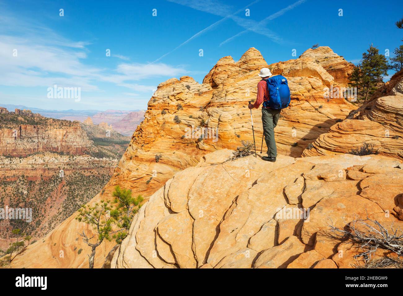 Hike in the Utah mountains. Hiking in unusual natural landscapes ...