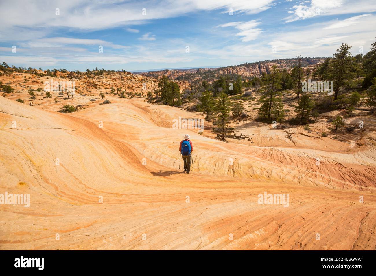 Hike in the Utah mountains. Hiking in unusual natural landscapes ...