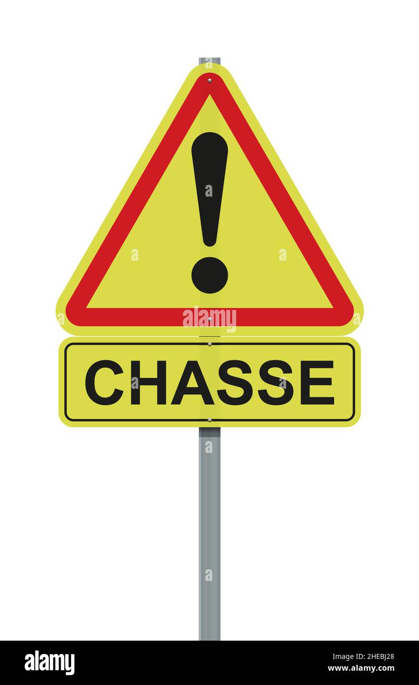 Vector illustration of the French Chasse (Hunt in French) sign on ...