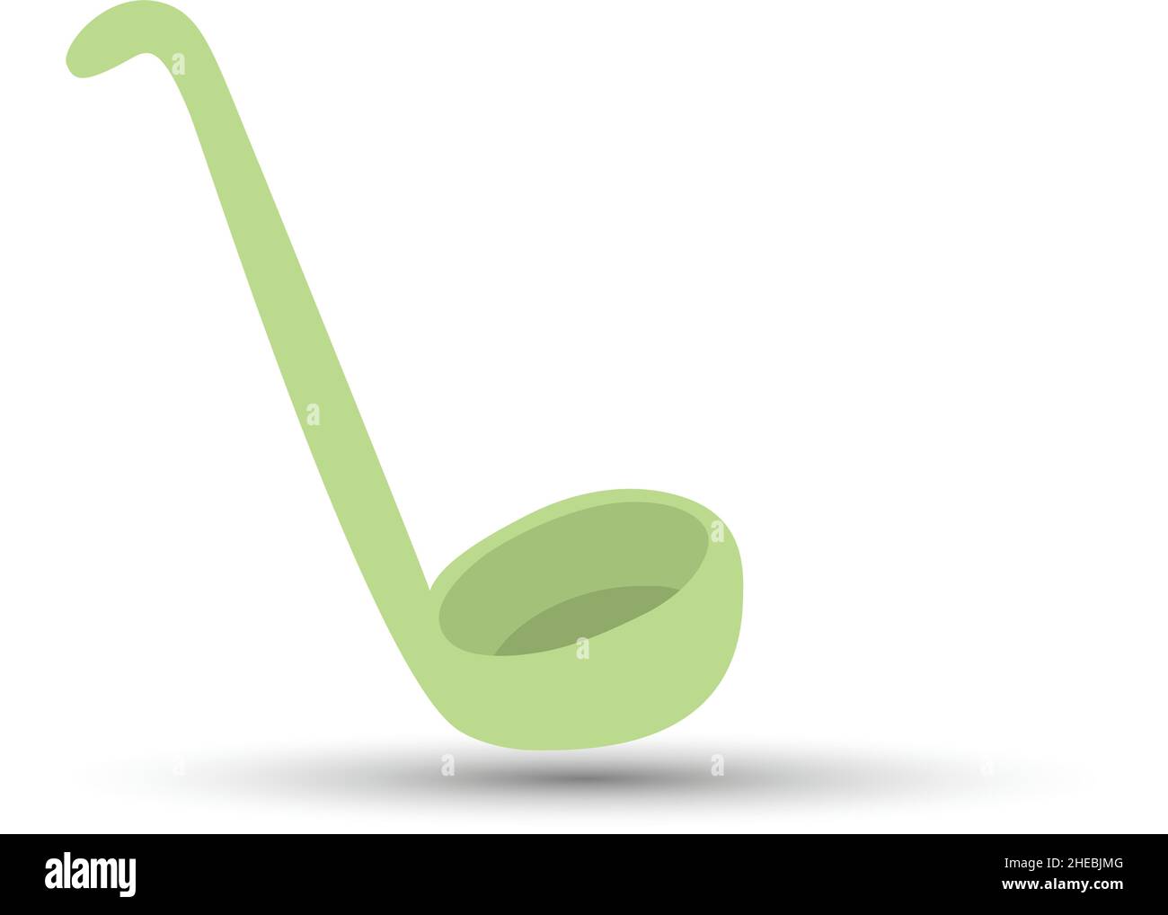 Vector illustration of a green ladle on white background Stock Vector ...