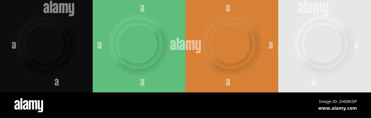 Multicolor Neon green orange white black. Colorful soft buttons or ...