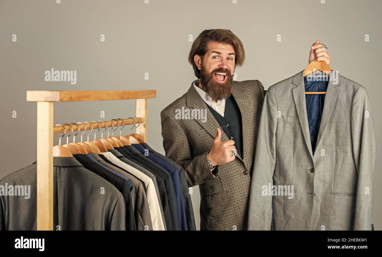 Fashioner man designing formal clothes premium quality, good choice ...