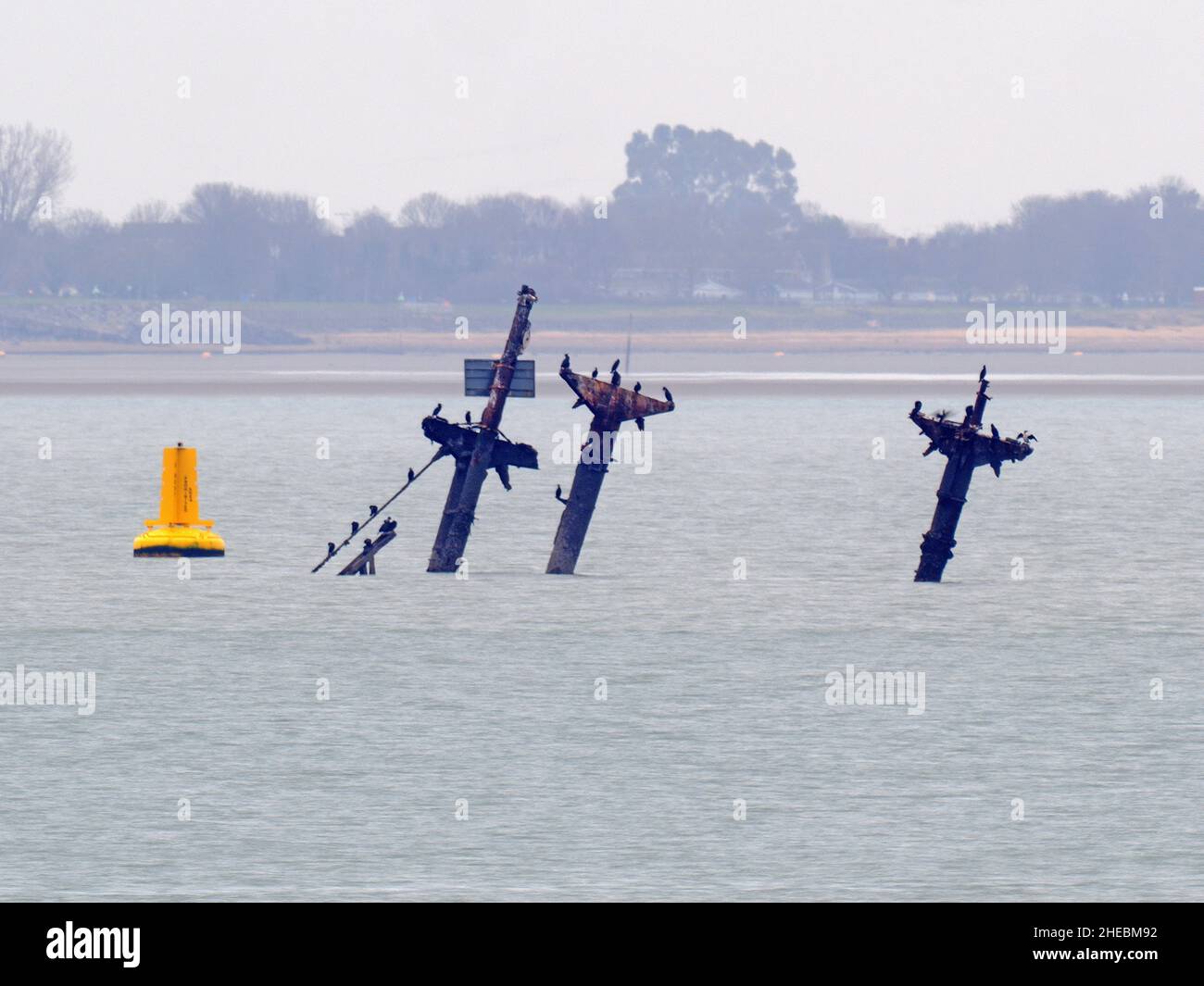 Sheerness, Kent, UK. 10th Jan, 2022. The masts of historic WW2 ...
