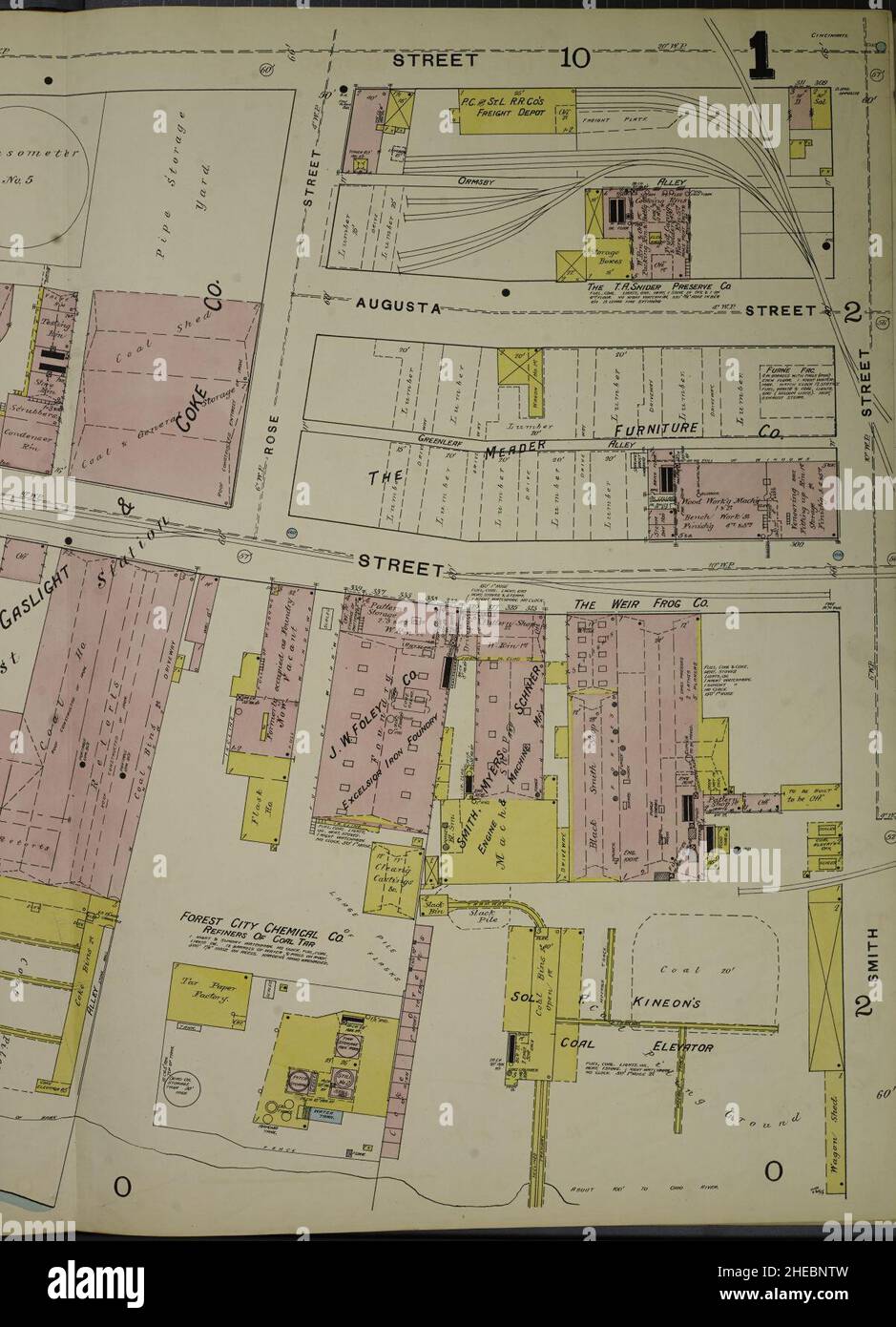 Sanborn Fire Insurance Map from Cincinnati, Hamilton County, Ohio Stock ...