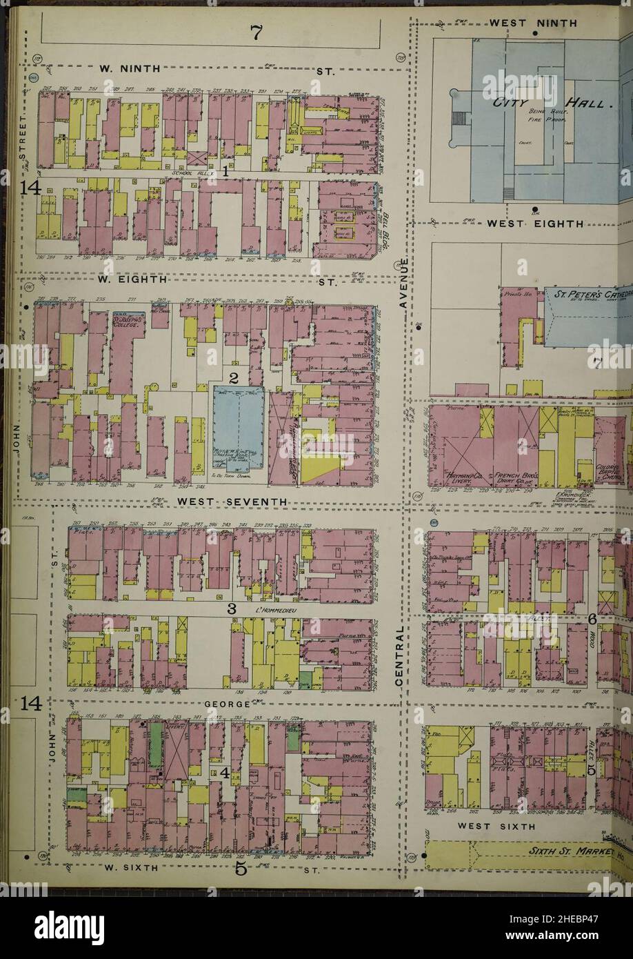 Sanborn Fire Insurance Map from Cincinnati, Hamilton County, Ohio Stock ...