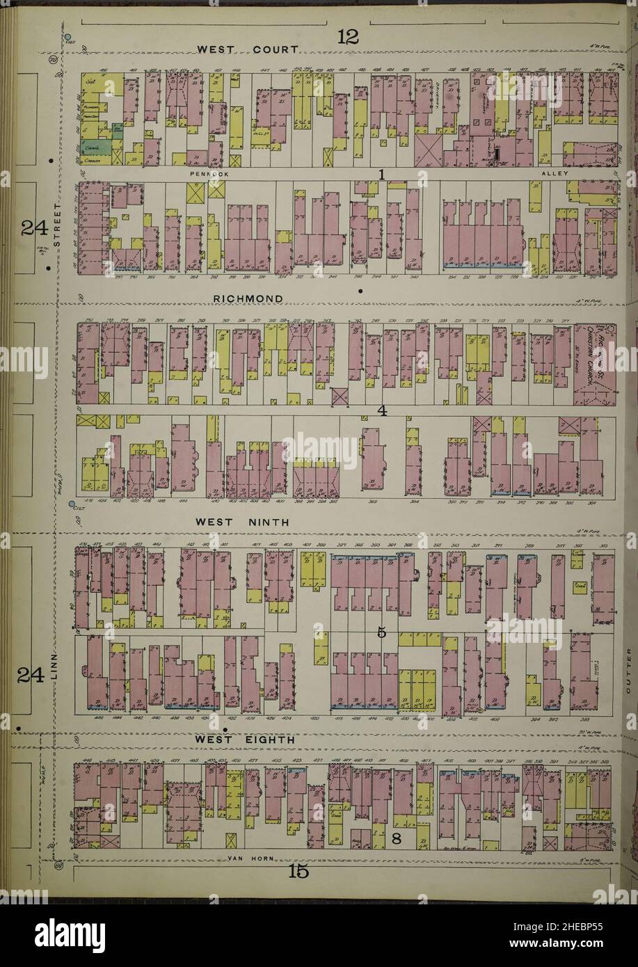 Sanborn Fire Insurance Map from Cincinnati, Hamilton County, Ohio Stock ...