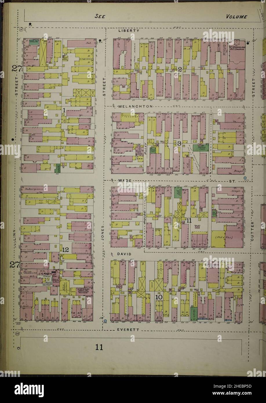 Sanborn Fire Insurance Map from Cincinnati, Hamilton County, Ohio Stock ...