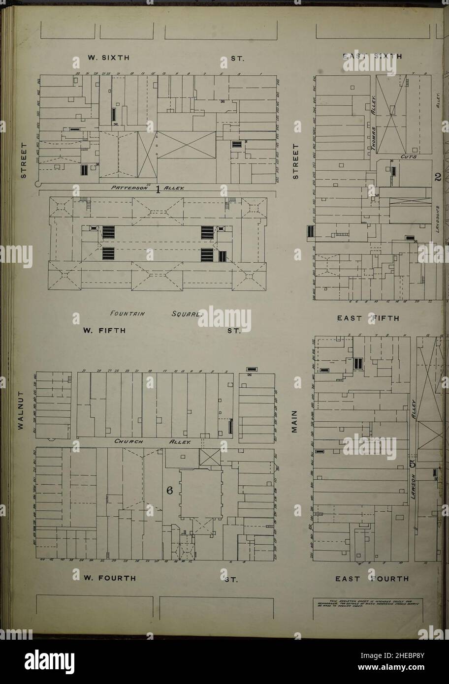 Sanborn Fire Insurance Map from Cincinnati, Hamilton County, Ohio Stock ...