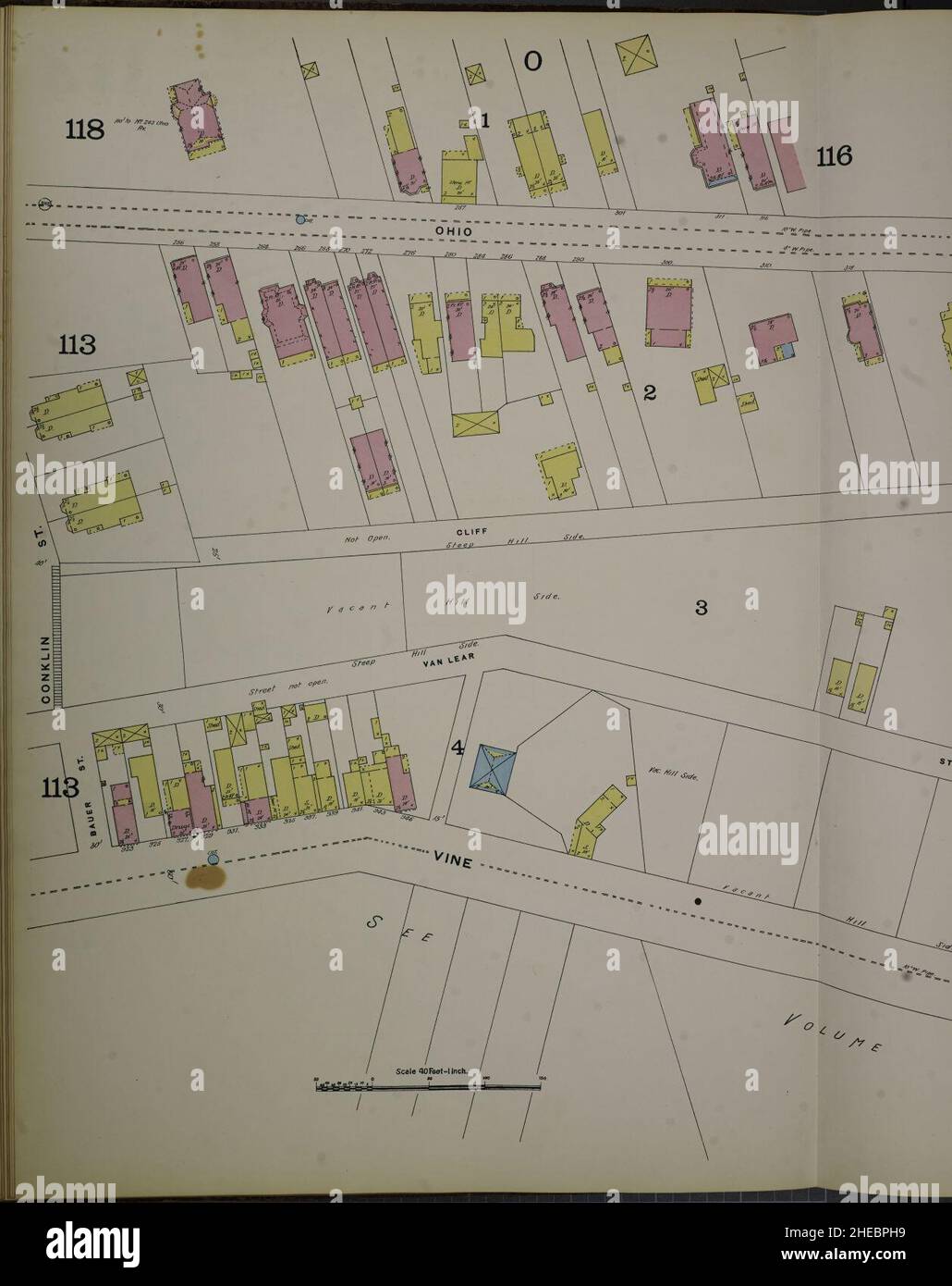Sanborn Fire Insurance Map from Cincinnati, Hamilton County, Ohio Stock ...