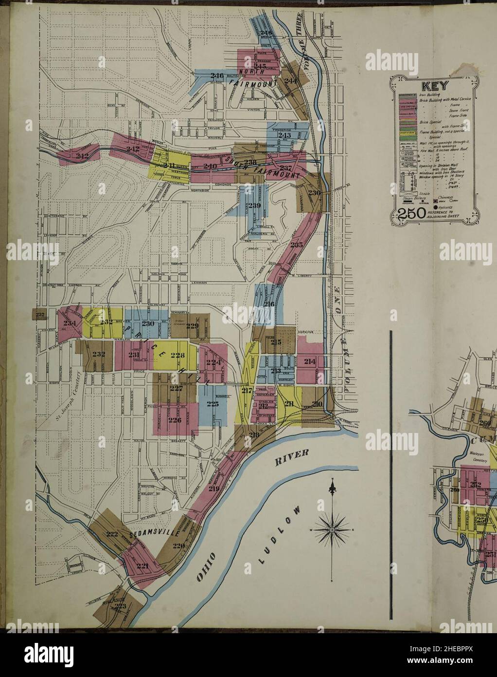 Sanborn Fire Insurance Map from Cincinnati, Hamilton County, Ohio Stock ...