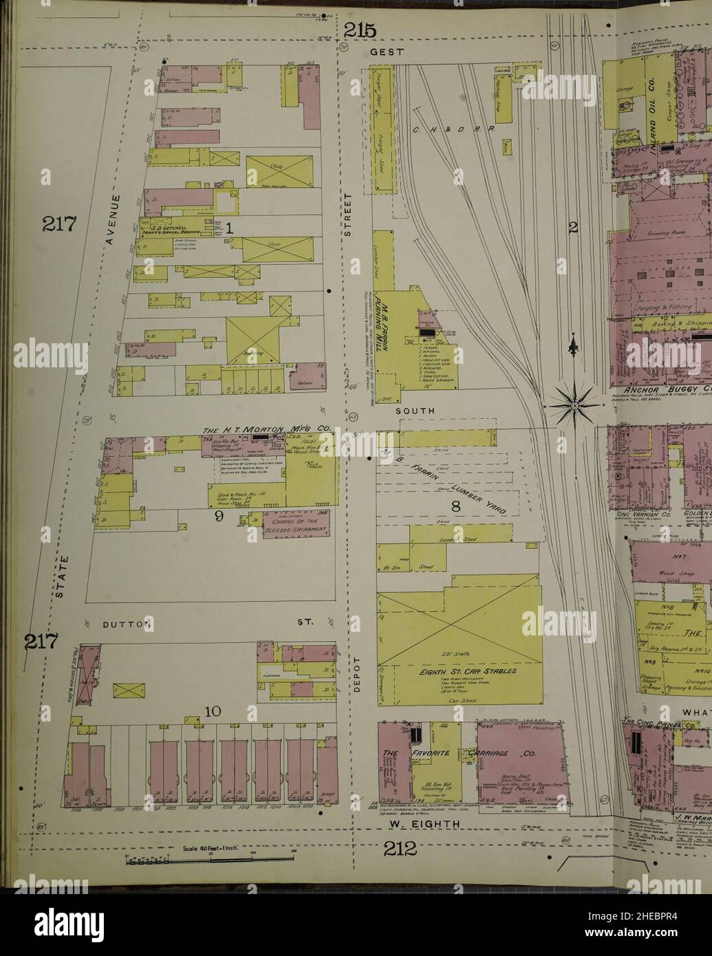 Sanborn Fire Insurance Map from Cincinnati, Hamilton County, Ohio Stock ...