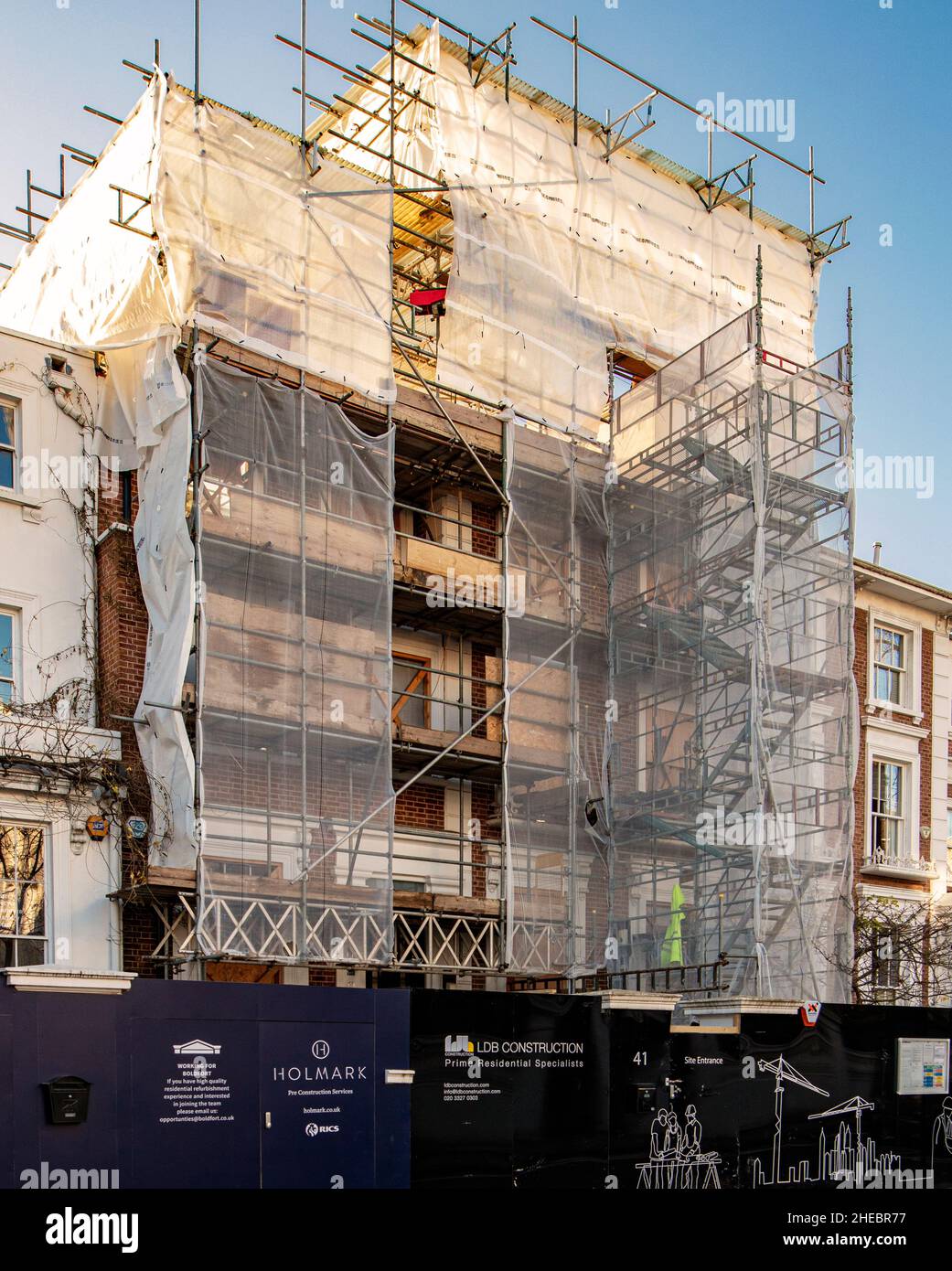 Exterior refurbishment of a large mansion block in The Boltons ...