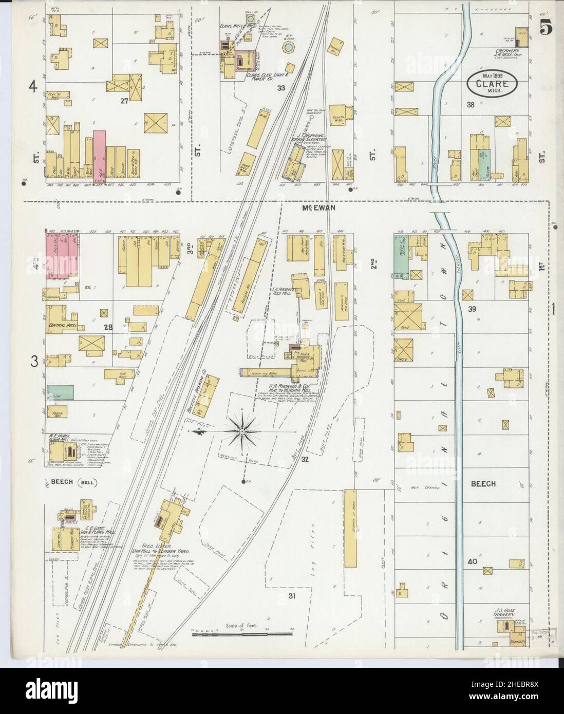 Map of clare michigan hi-res stock photography and images - Alamy