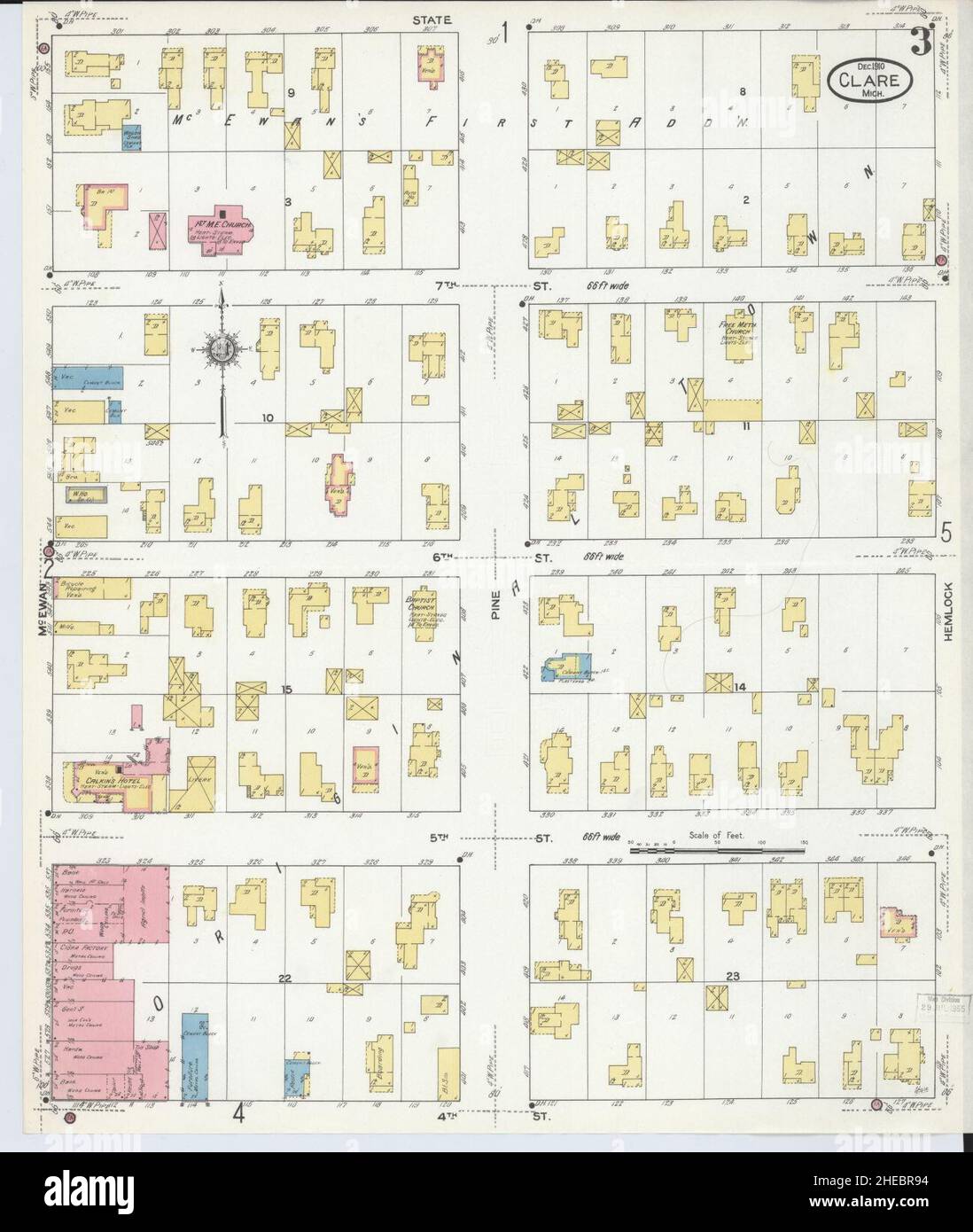 Clare michigan map hi-res stock photography and images - Alamy