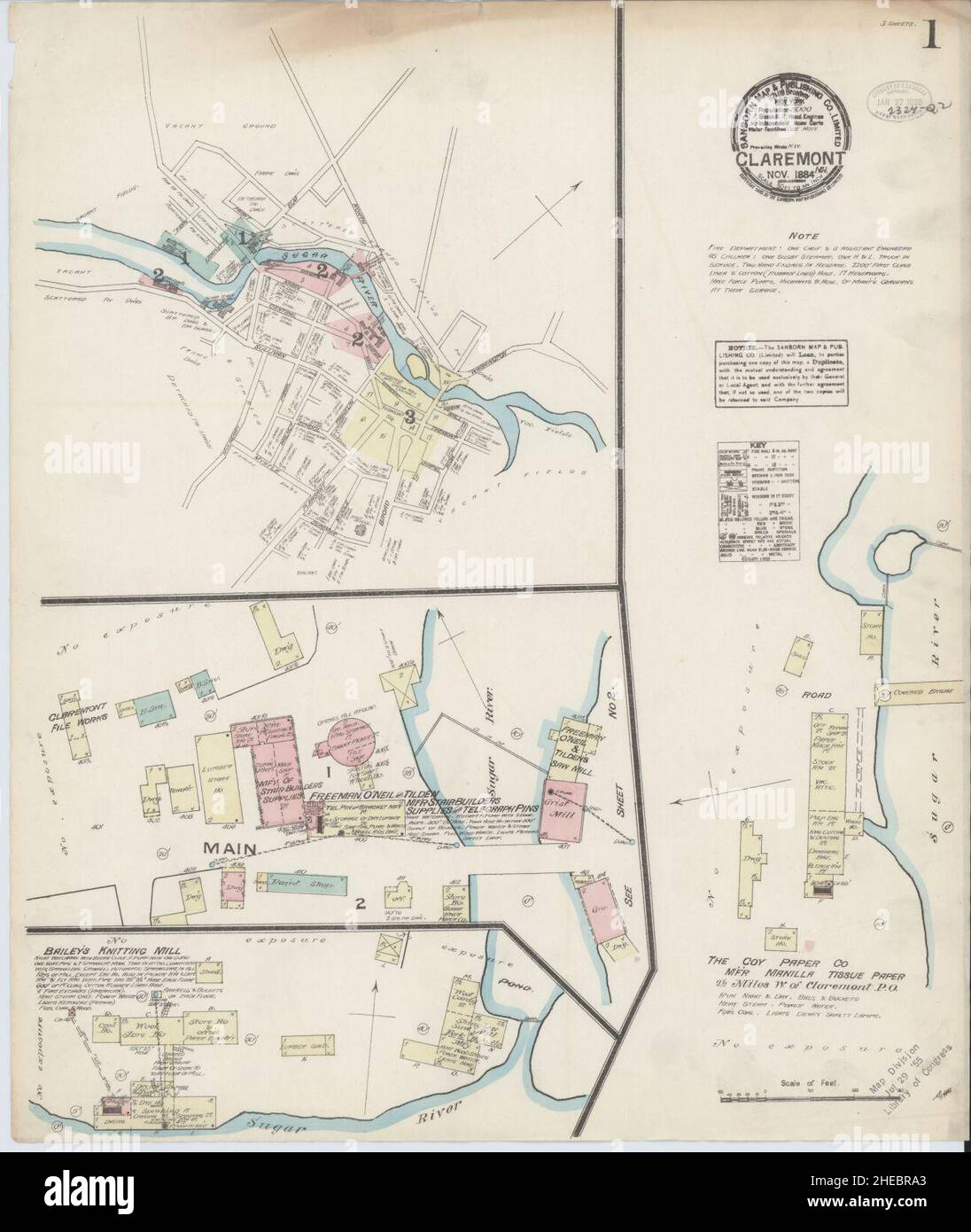 Claremont new hampshire map hi-res stock photography and images - Alamy