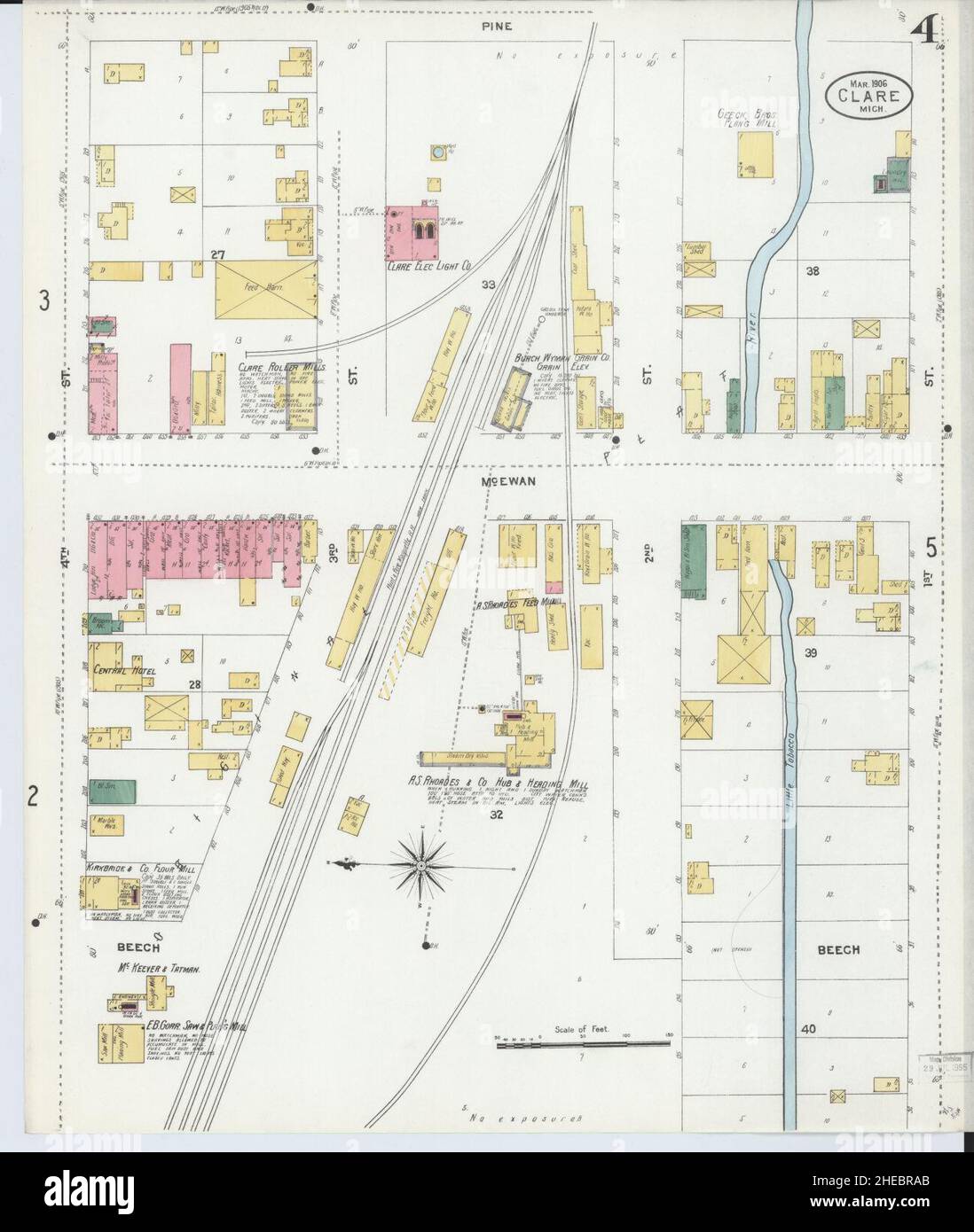 Map of clare michigan hi-res stock photography and images - Alamy