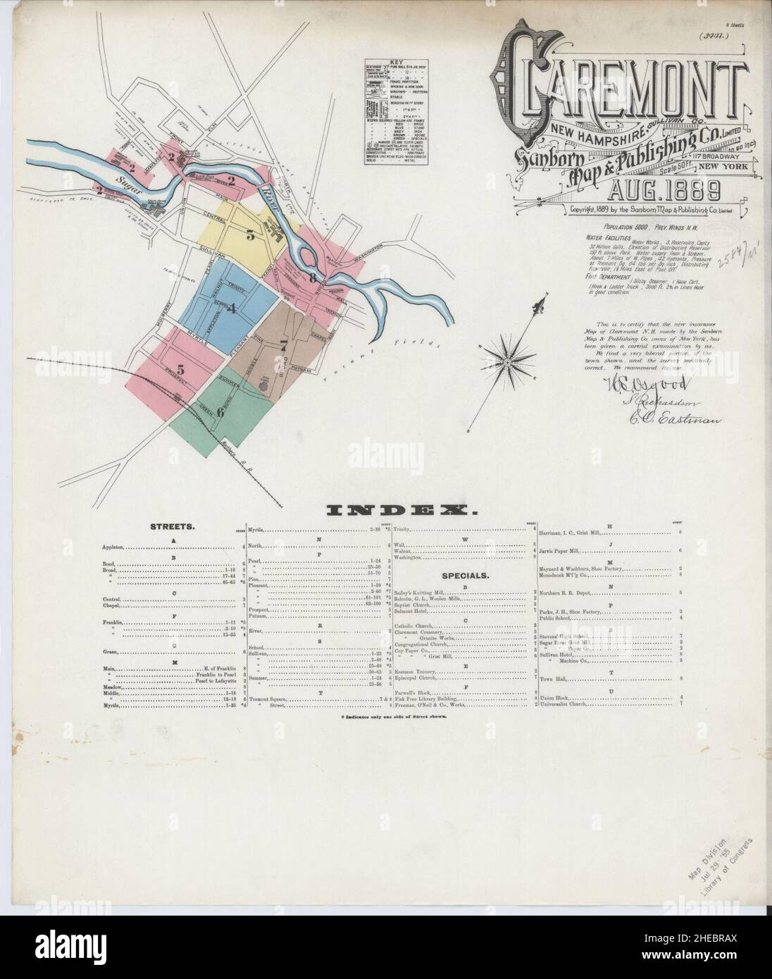 Claremont new hampshire map hi-res stock photography and images - Alamy