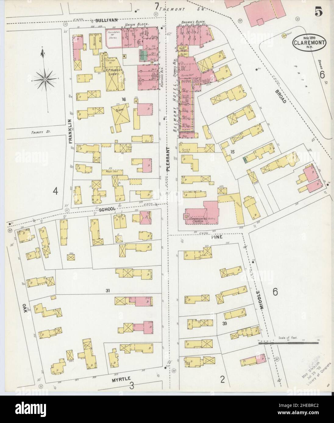 Claremont new hampshire map hi-res stock photography and images - Alamy