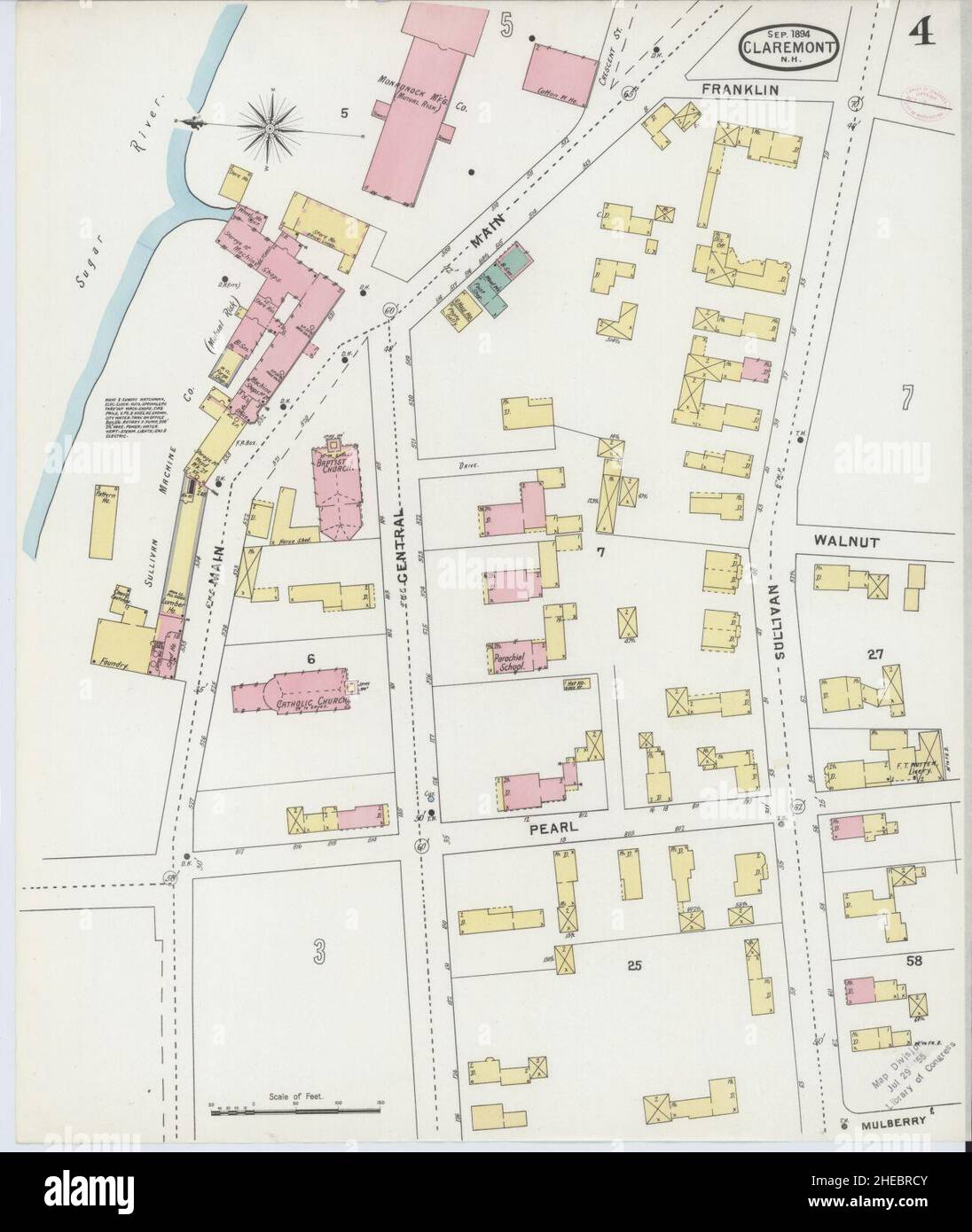 Claremont new hampshire map hi-res stock photography and images - Alamy