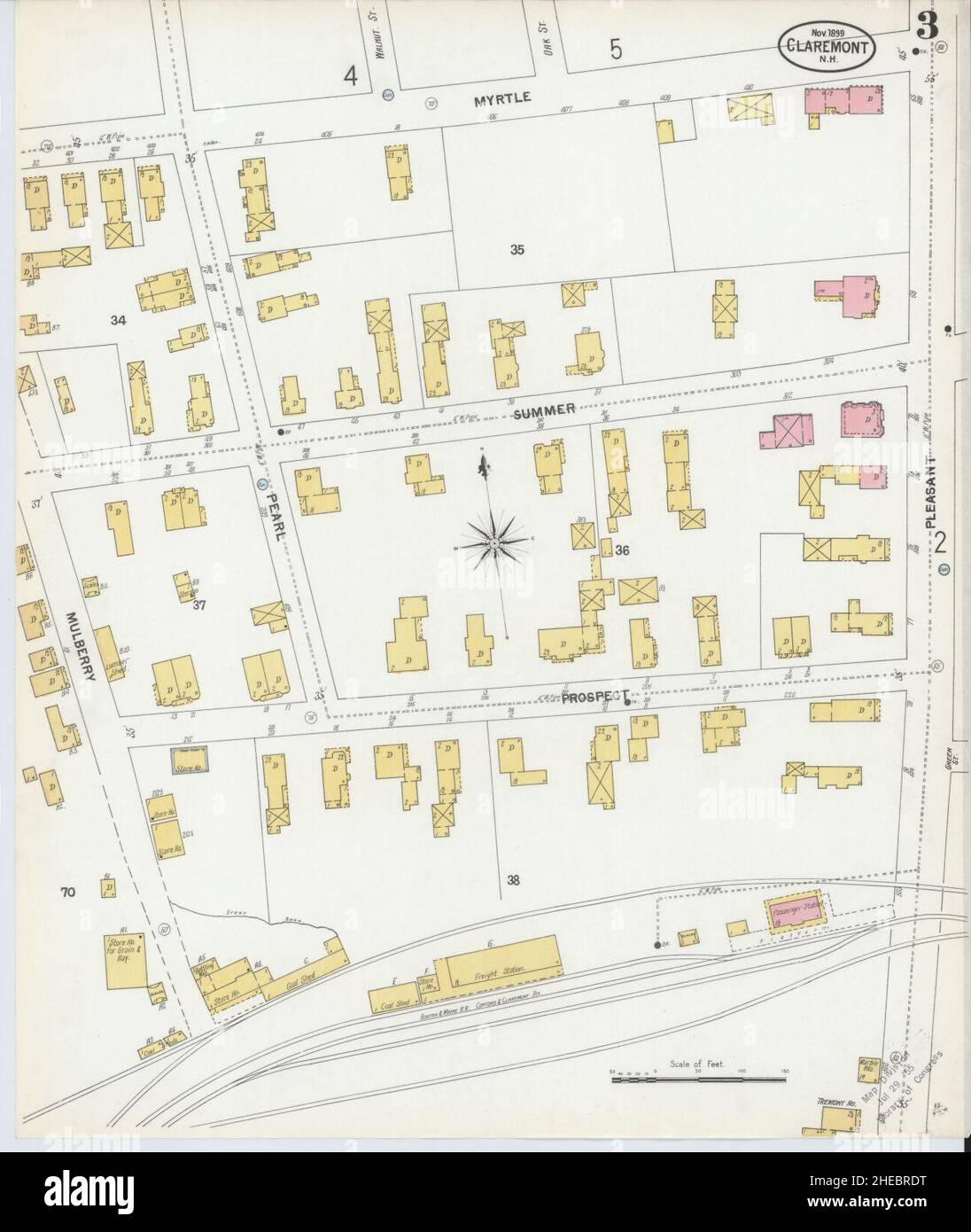Claremont new hampshire map hi-res stock photography and images - Alamy