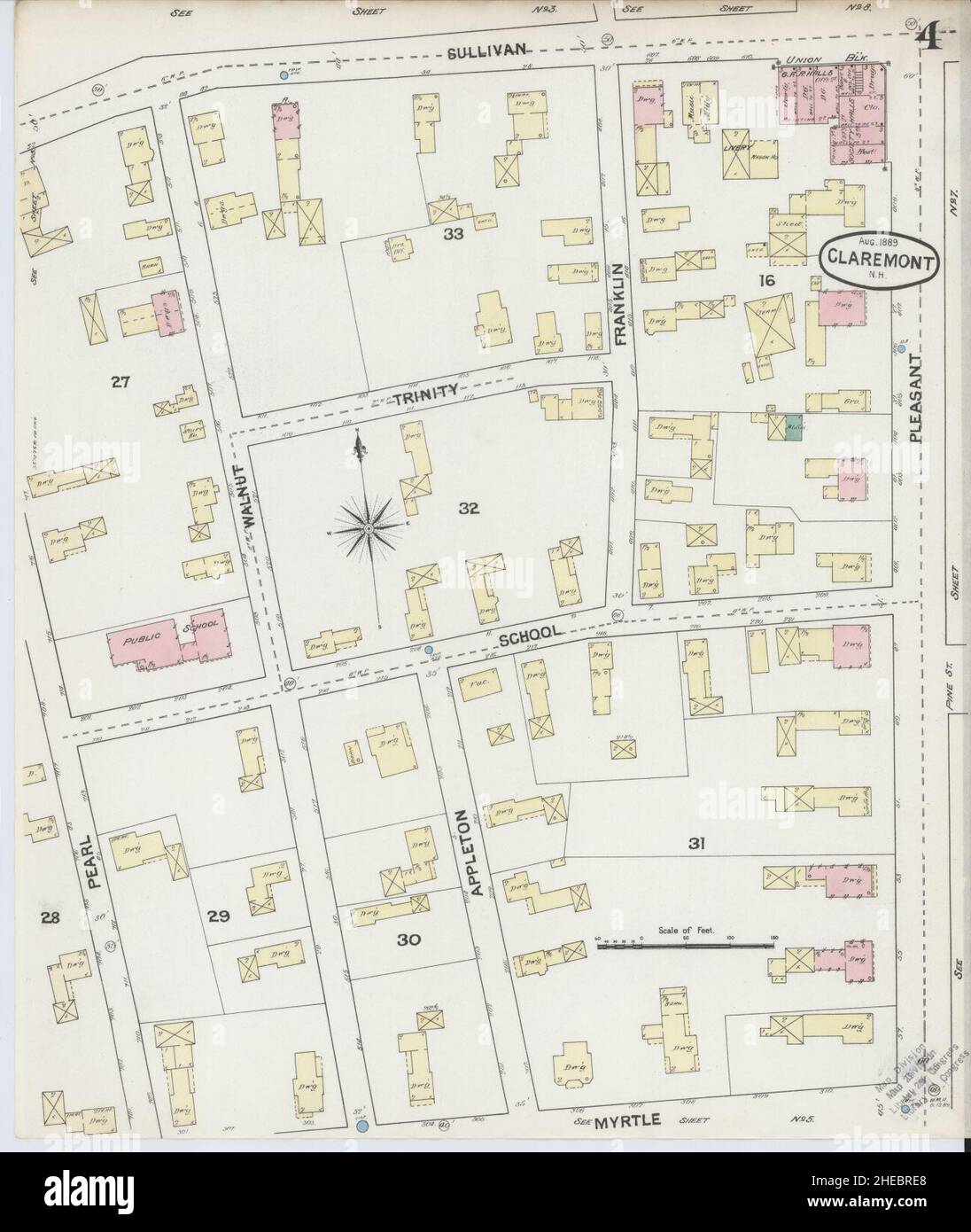 Claremont new hampshire map hi-res stock photography and images - Alamy