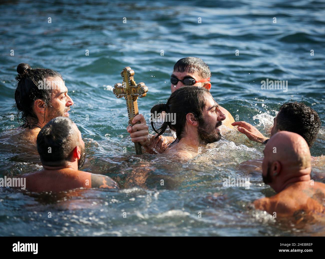 Orthodox Christians in Istanbul reenacted the baptism of Christ with a ...