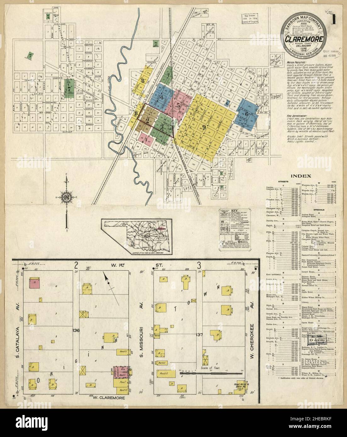 Map of claremore oklahoma hi-res stock photography and images - Alamy