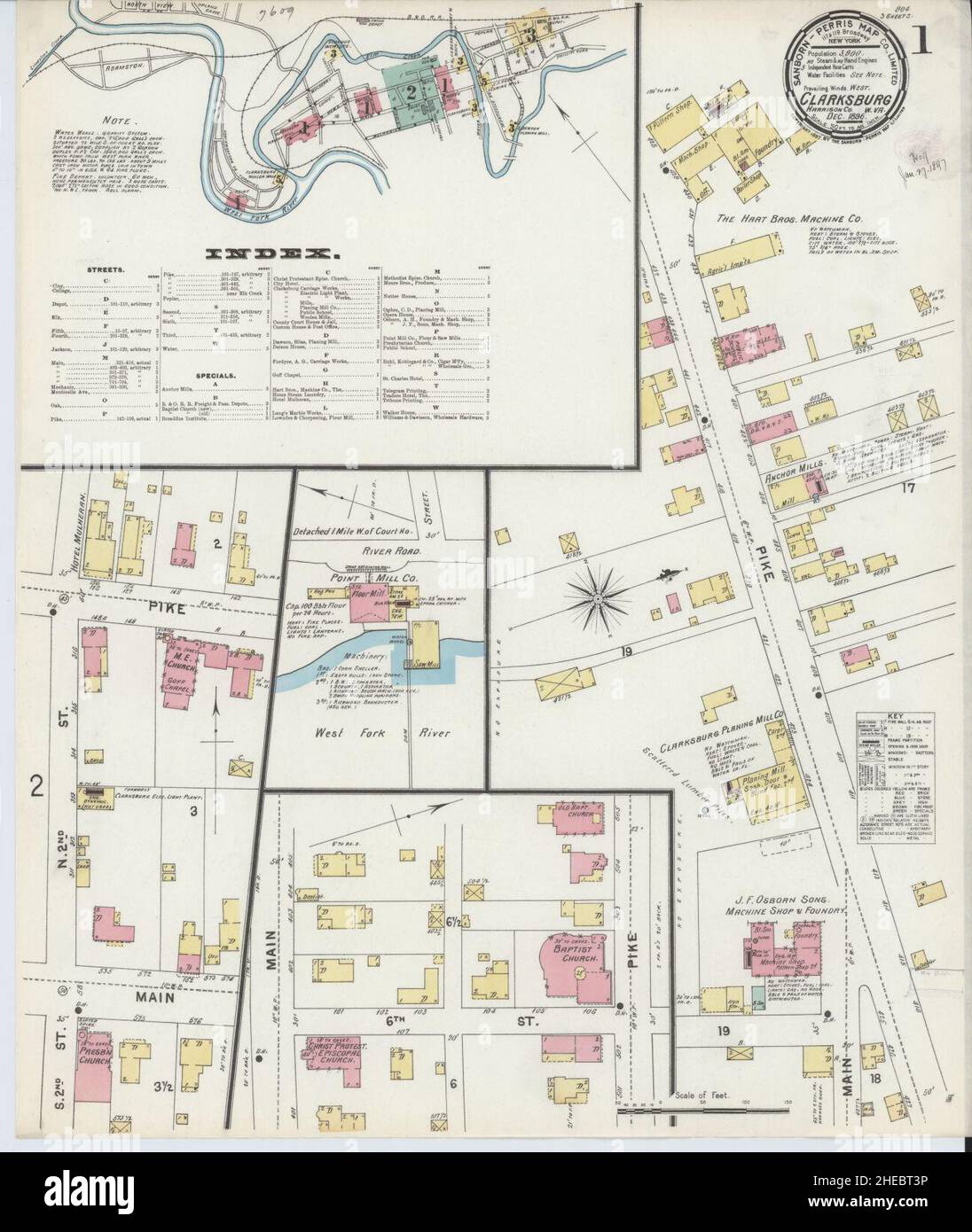 Map of clarksburg virginia hi-res stock photography and images - Alamy