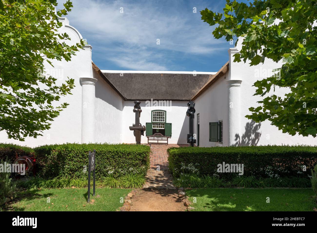 side view of Boschendal Wine Estate, Cape Dutch Homestead, Franschhoek ...
