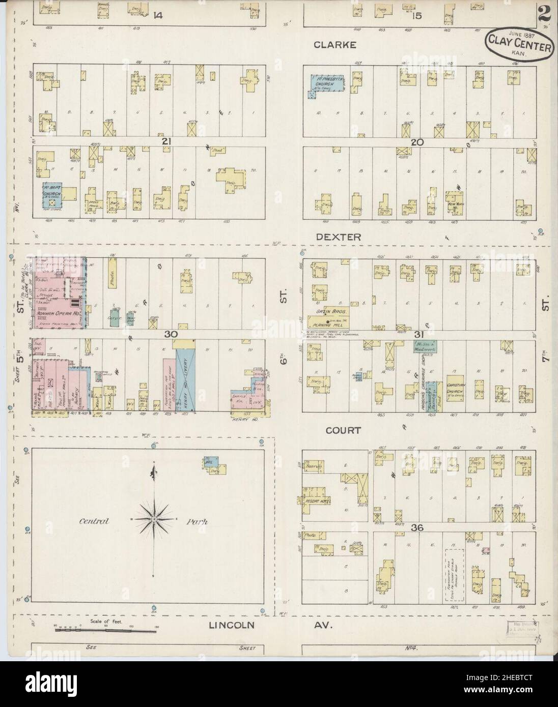 Map of clay center hi-res stock photography and images - Alamy
