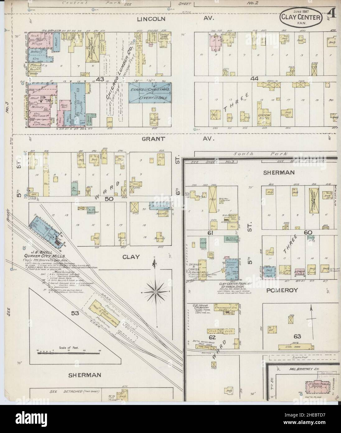 Map of clay center hi-res stock photography and images - Alamy