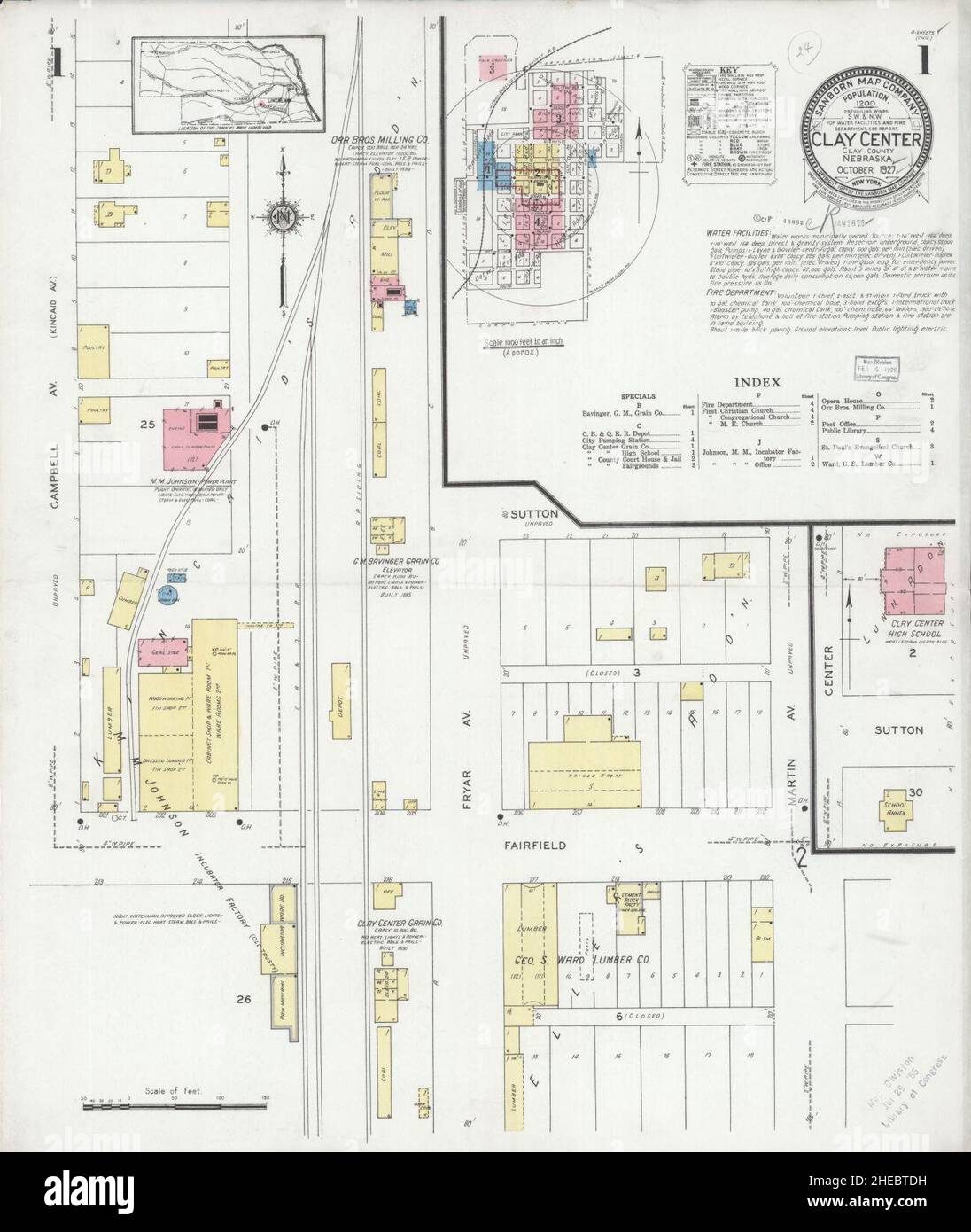 Map of clay center hi-res stock photography and images - Alamy
