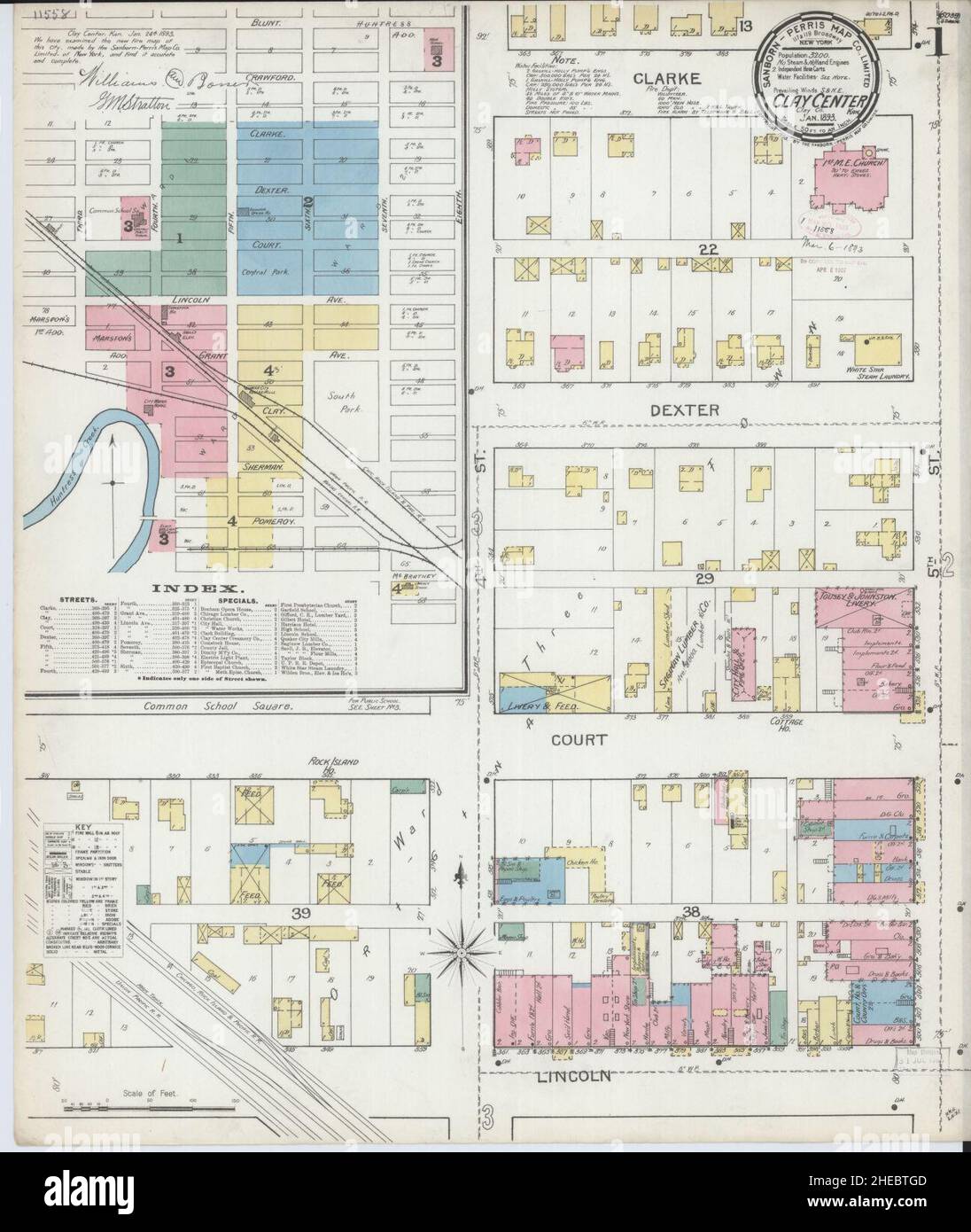 Map of clay center hi-res stock photography and images - Alamy