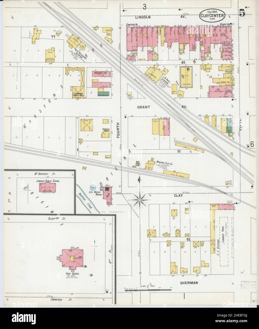 Map of clay center hi-res stock photography and images - Alamy