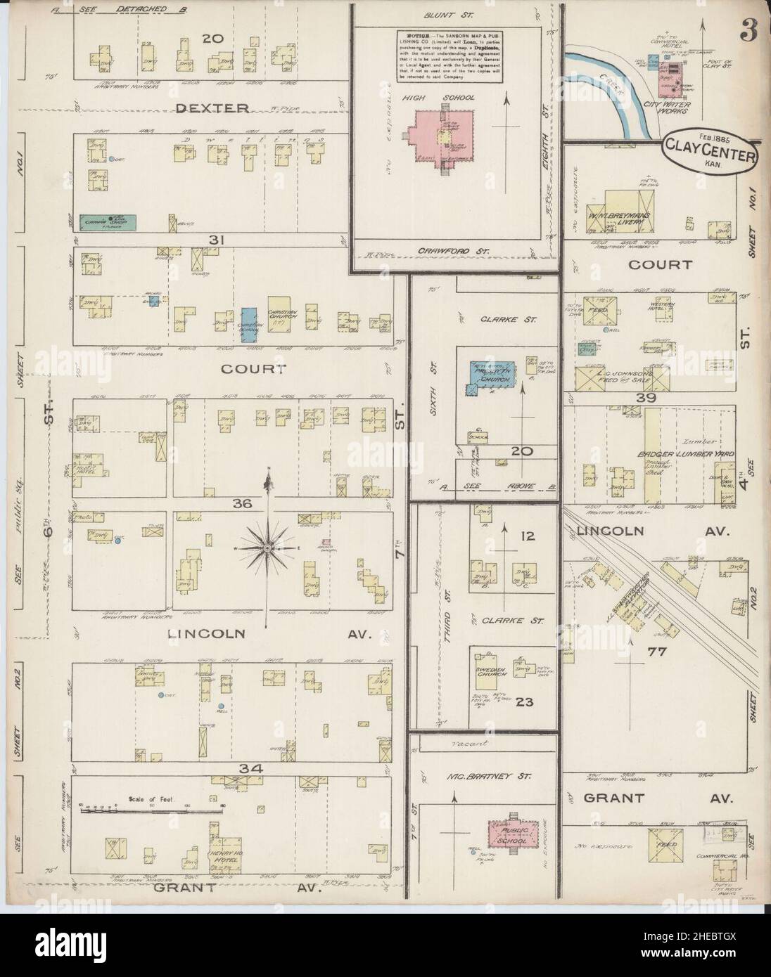 Map of clay center hi-res stock photography and images - Alamy