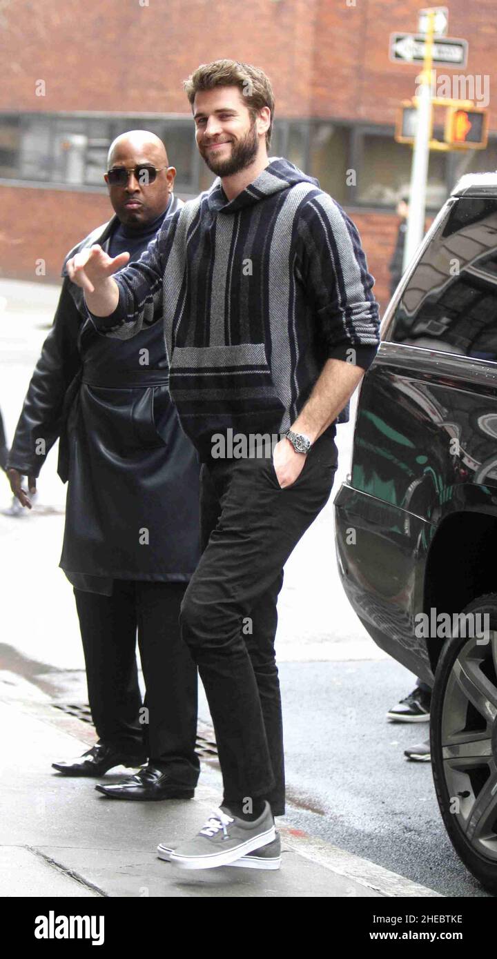 New York - NY - 20190208 Liam Hemsworth was seen promoting his new film ...