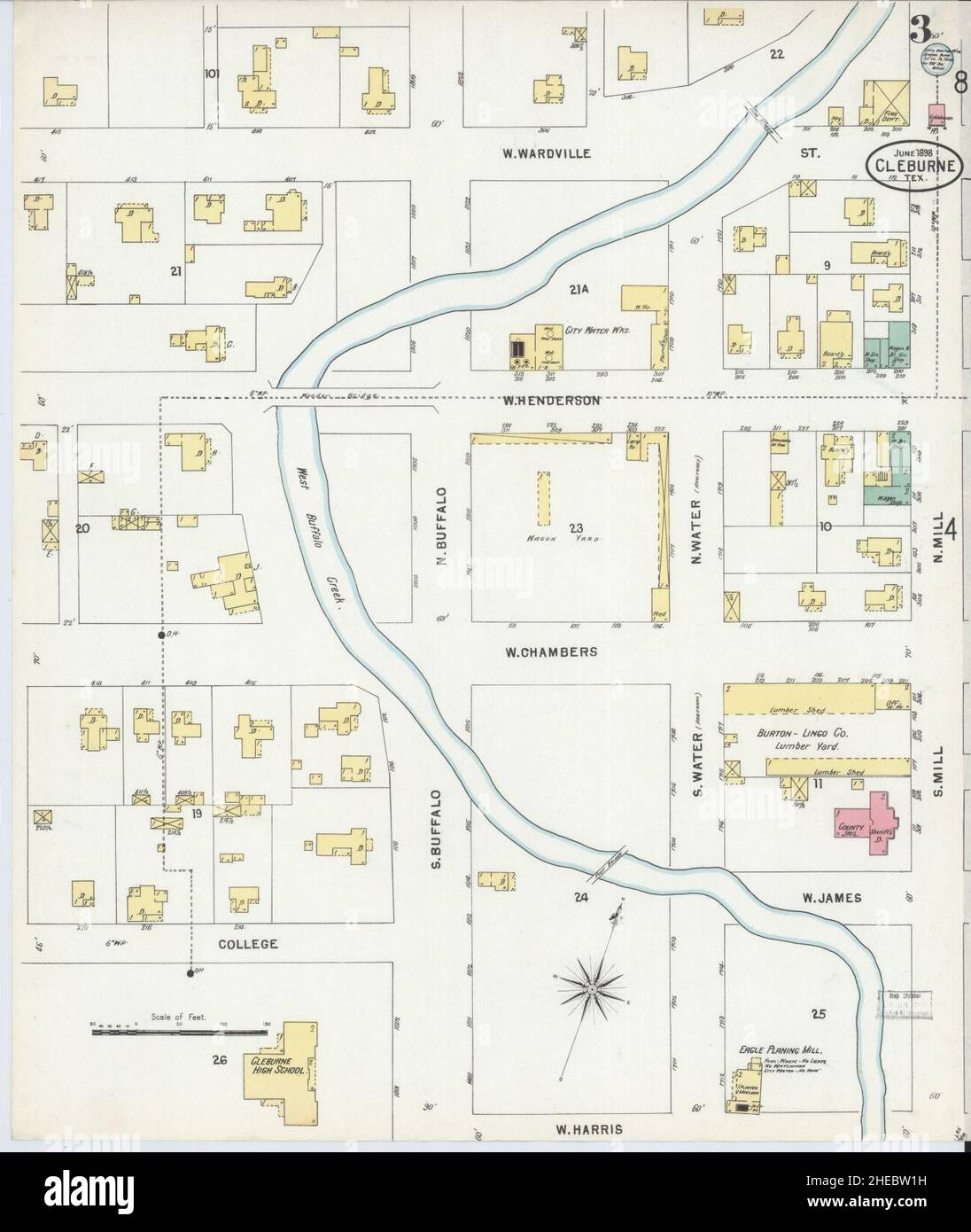 Cleburne map hi-res stock photography and images - Alamy