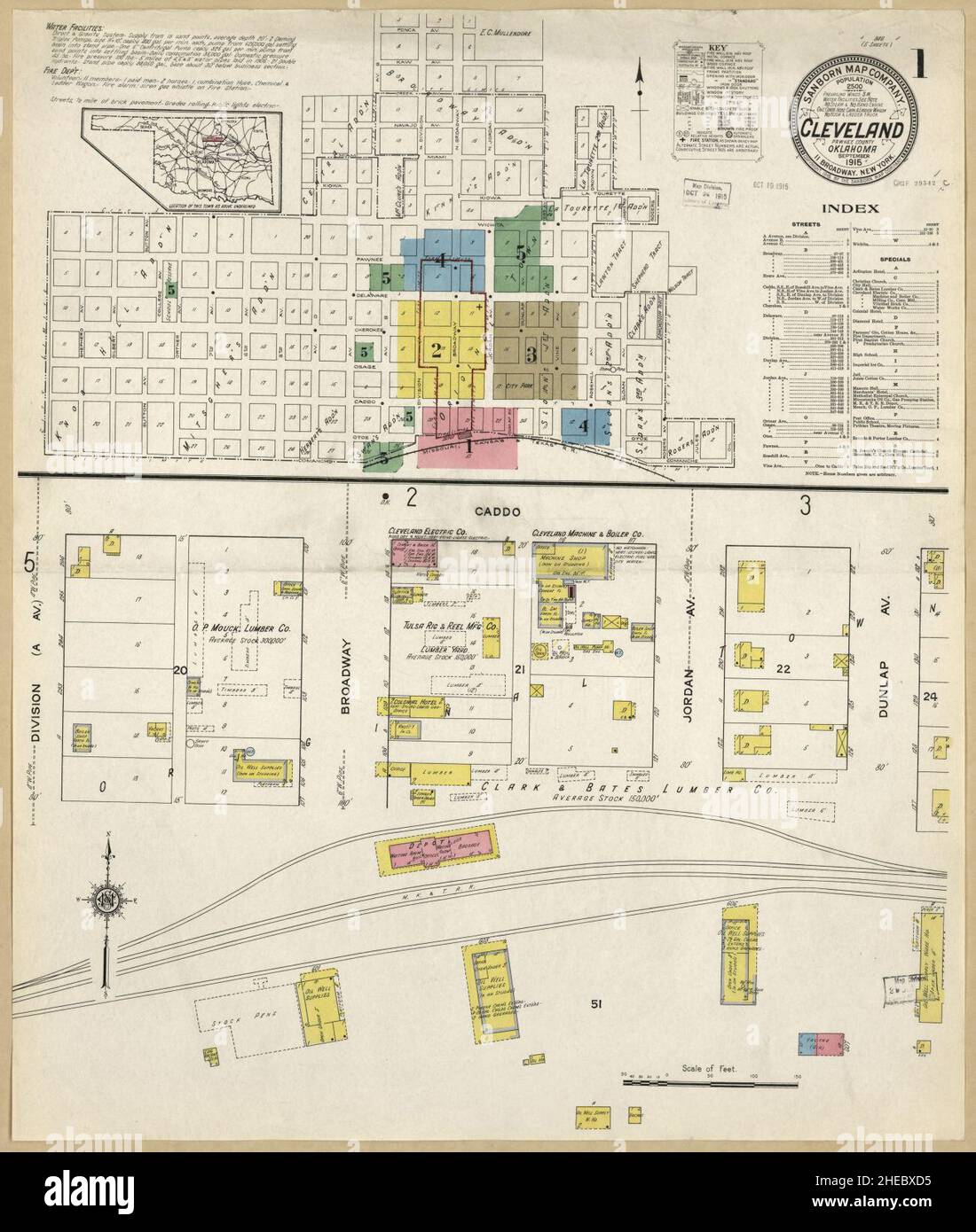 Map of cleveland oklahoma hi-res stock photography and images - Alamy
