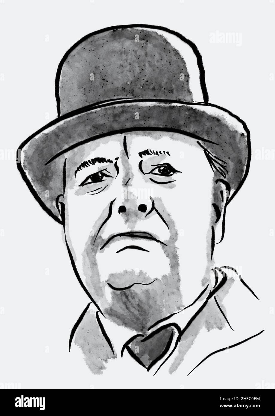 Illustration of sir winston churchill hi-res stock photography and ...