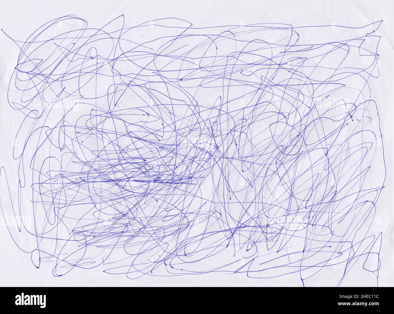 White paper with blur doodle pattern of blue pen background for design ...