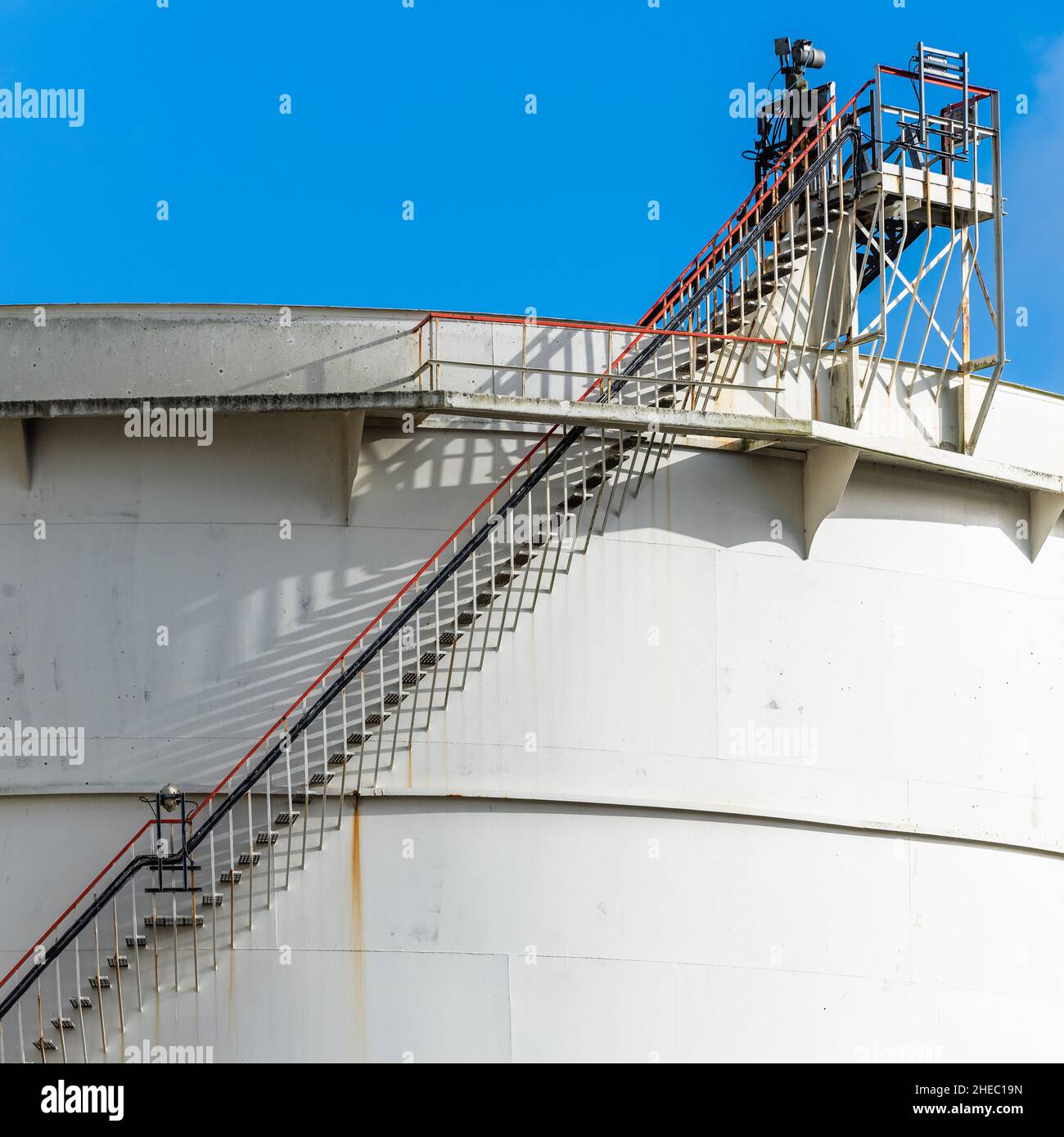 Gas storage tank with steps Stock Photo - Alamy