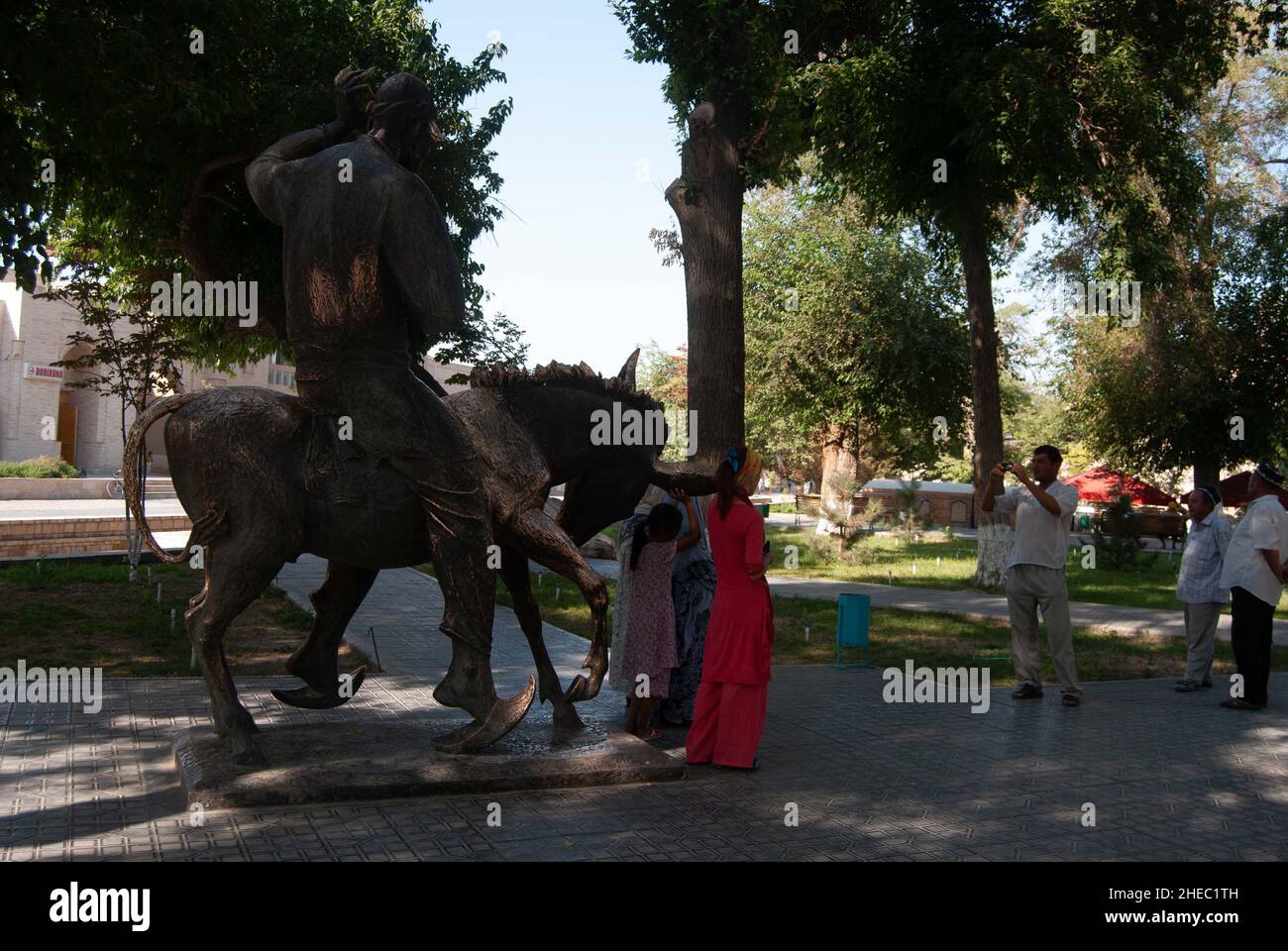 Uzbekistan, Bukhara, Hoja Nasruddin statue Stock Photo - Alamy